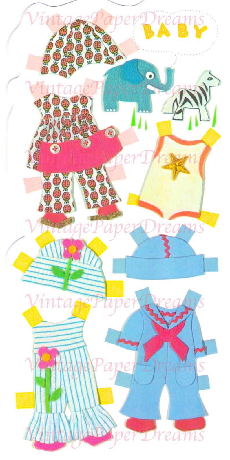 Vintage Paper Doll Printable PDF girl Paper Dolls 70s - Etsy