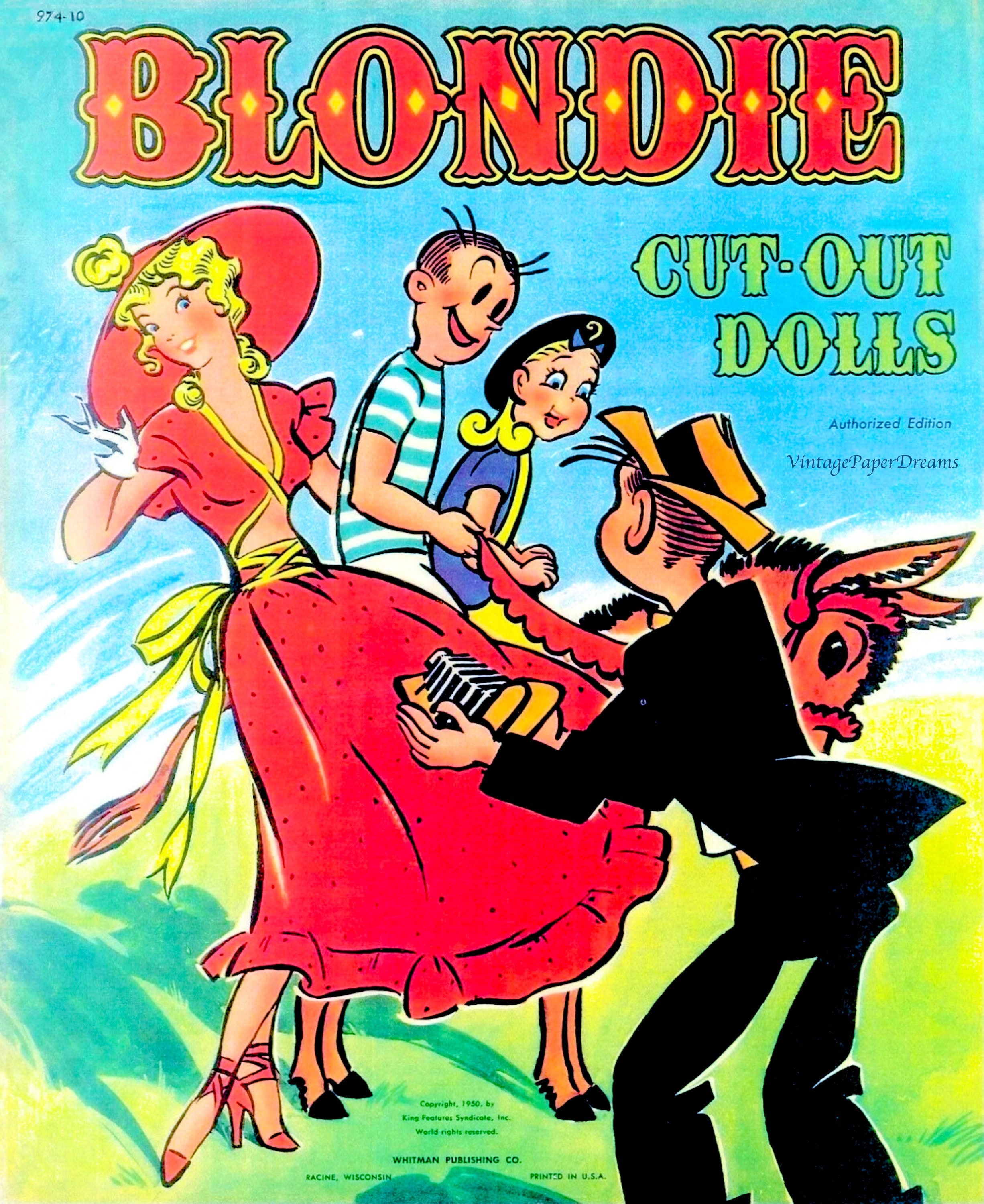 Vintage Comic Book Art Printable PDF • blondie Paper Dolls • 50s 1950s ...