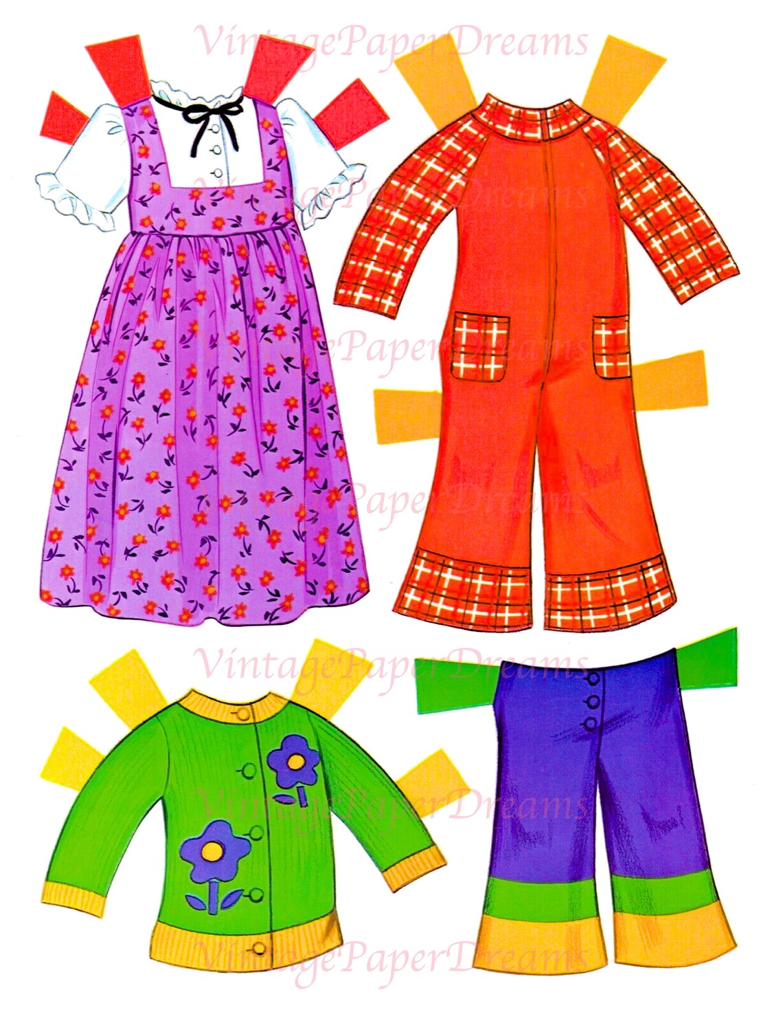 Vintage Paper Doll Printable PDF mrs. Beasley Paper Doll 70s 1970s ...