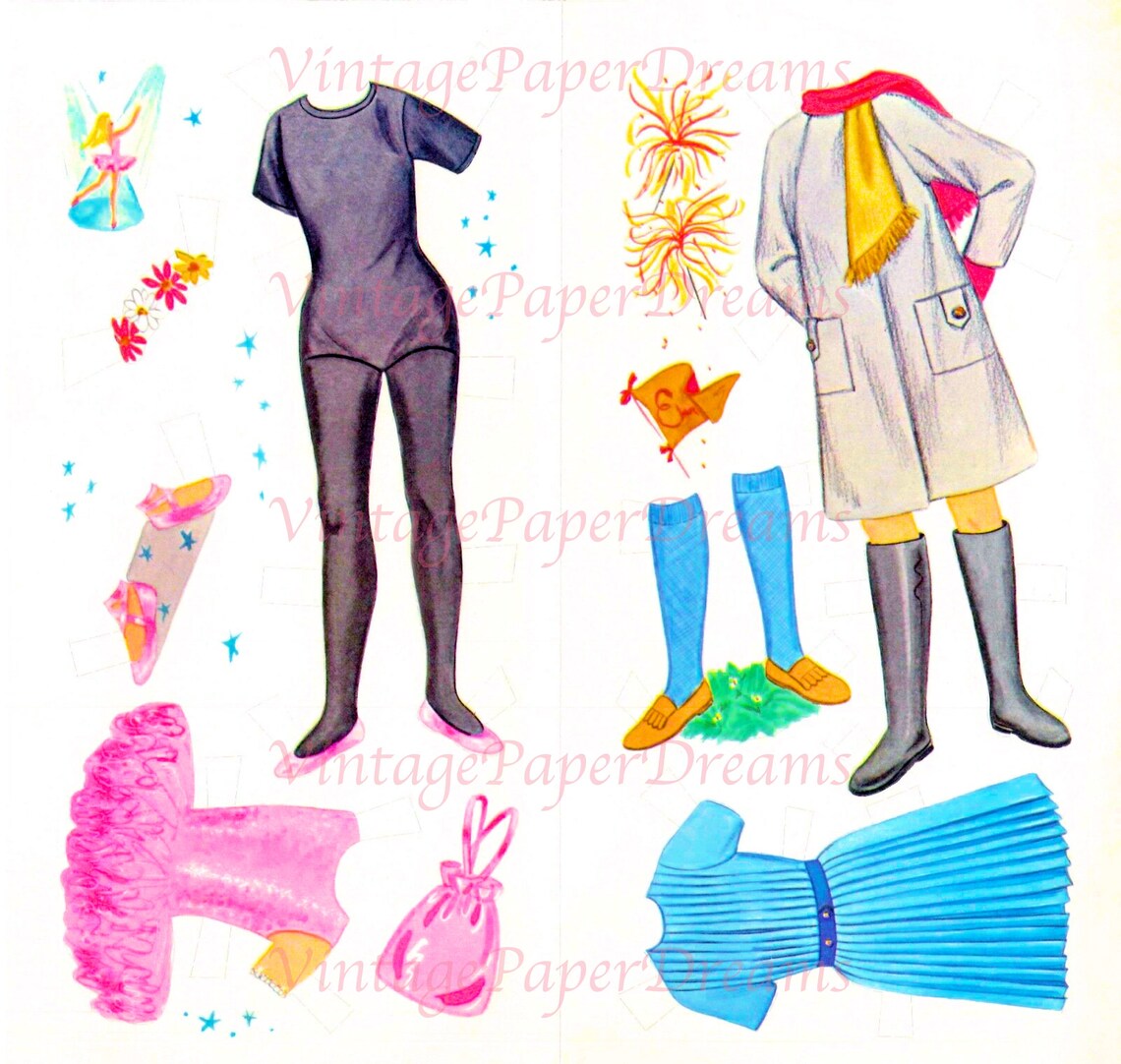Vintage Paper Doll Printable PDF skipper Paper Doll 60s - Etsy