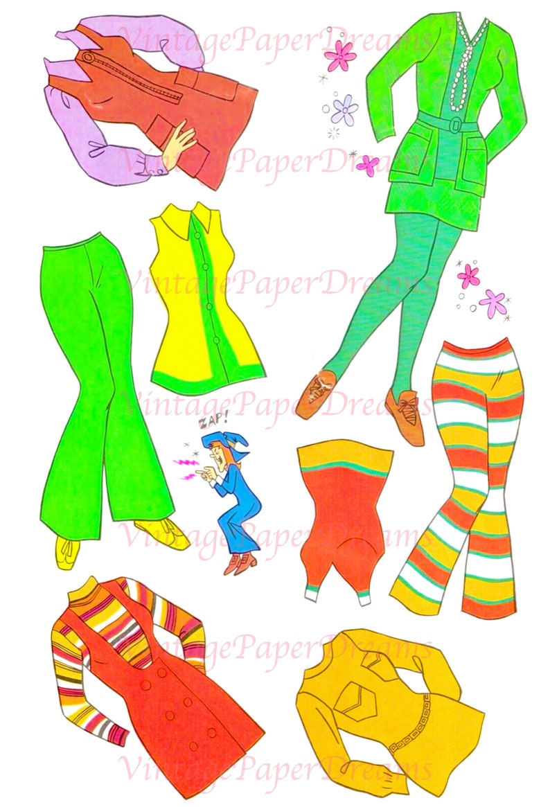 Vintage Paper Doll Printable PDF Sabrina Paper Doll 70s 1970s Paper ...