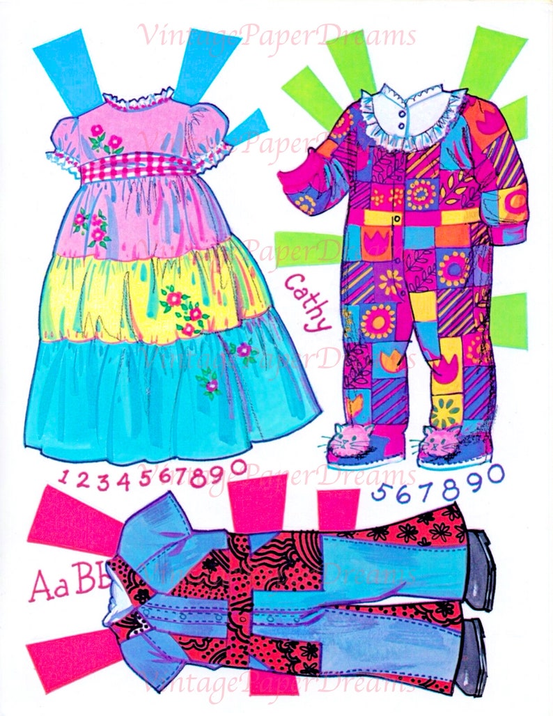 Vintage Paper Doll Printable PDF • cathy Paper Doll • 70s 1970s Blonde ...