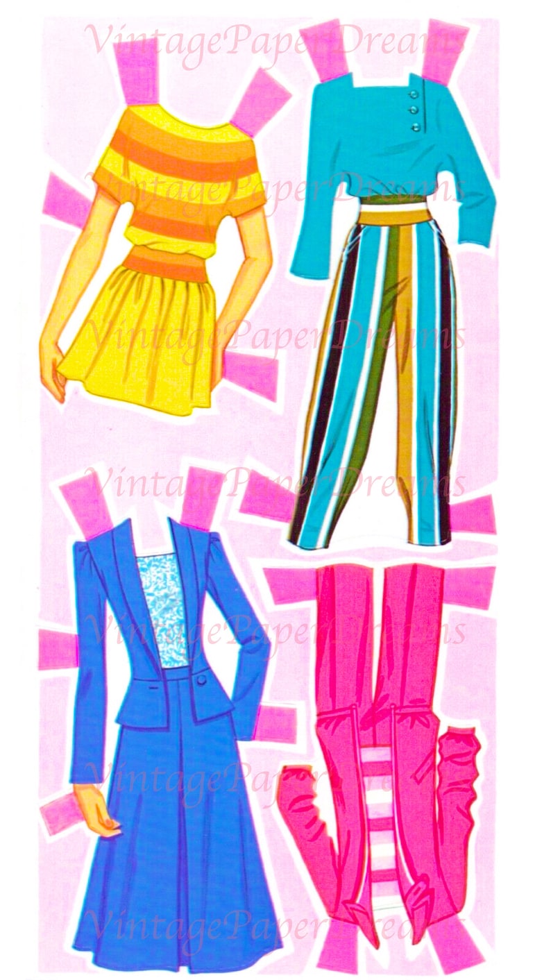 Vintage Paper Doll Printable PDF Barbie Paper Doll 80s - Etsy Canada