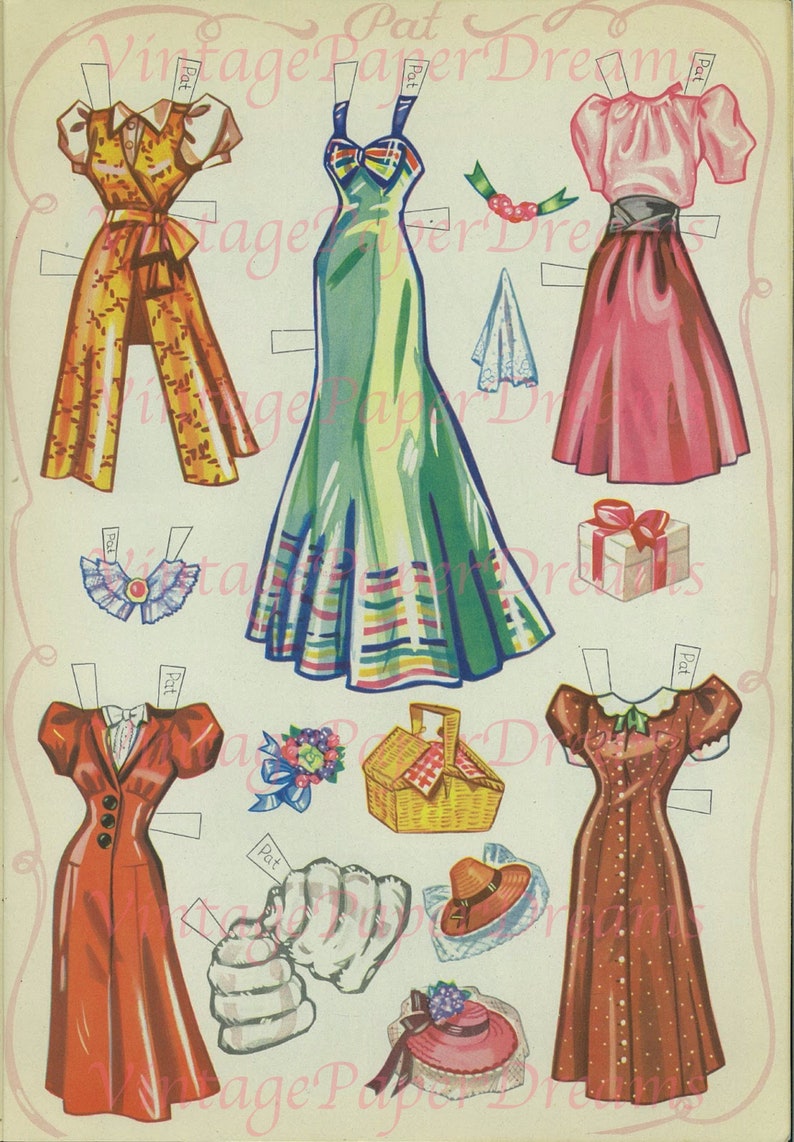 Vintage Paper Doll Printable PDF paper Dolls on Parade 40s - Etsy