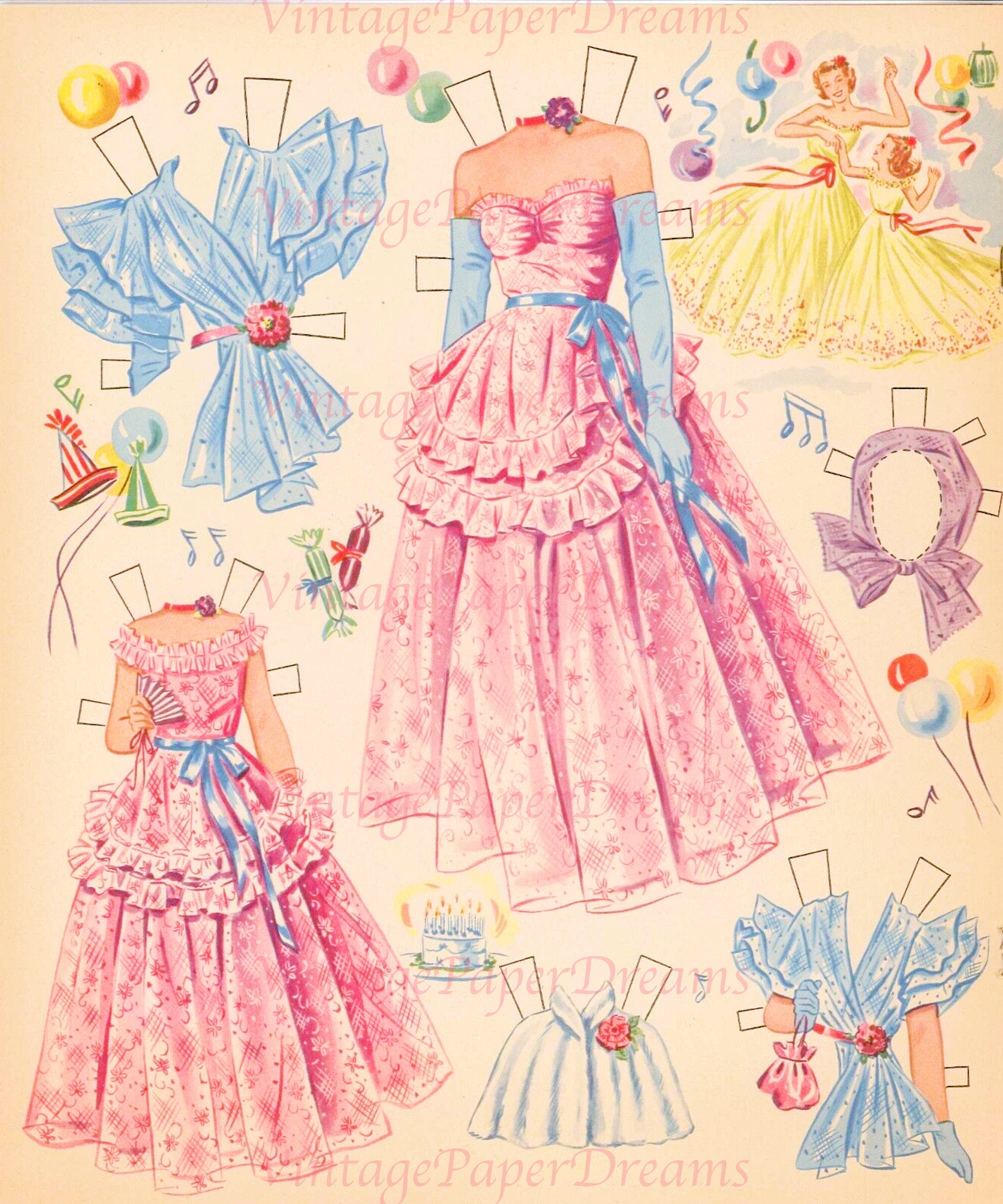 Vintage Paper Doll Printable PDF Mother Daughter Paper Dolls 50s 1950s ...