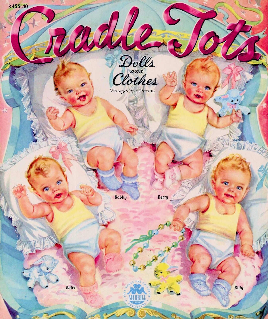 Vintage Paper Doll Printable PDF • cradle Tots Paper Dolls • 40s 1940s ...