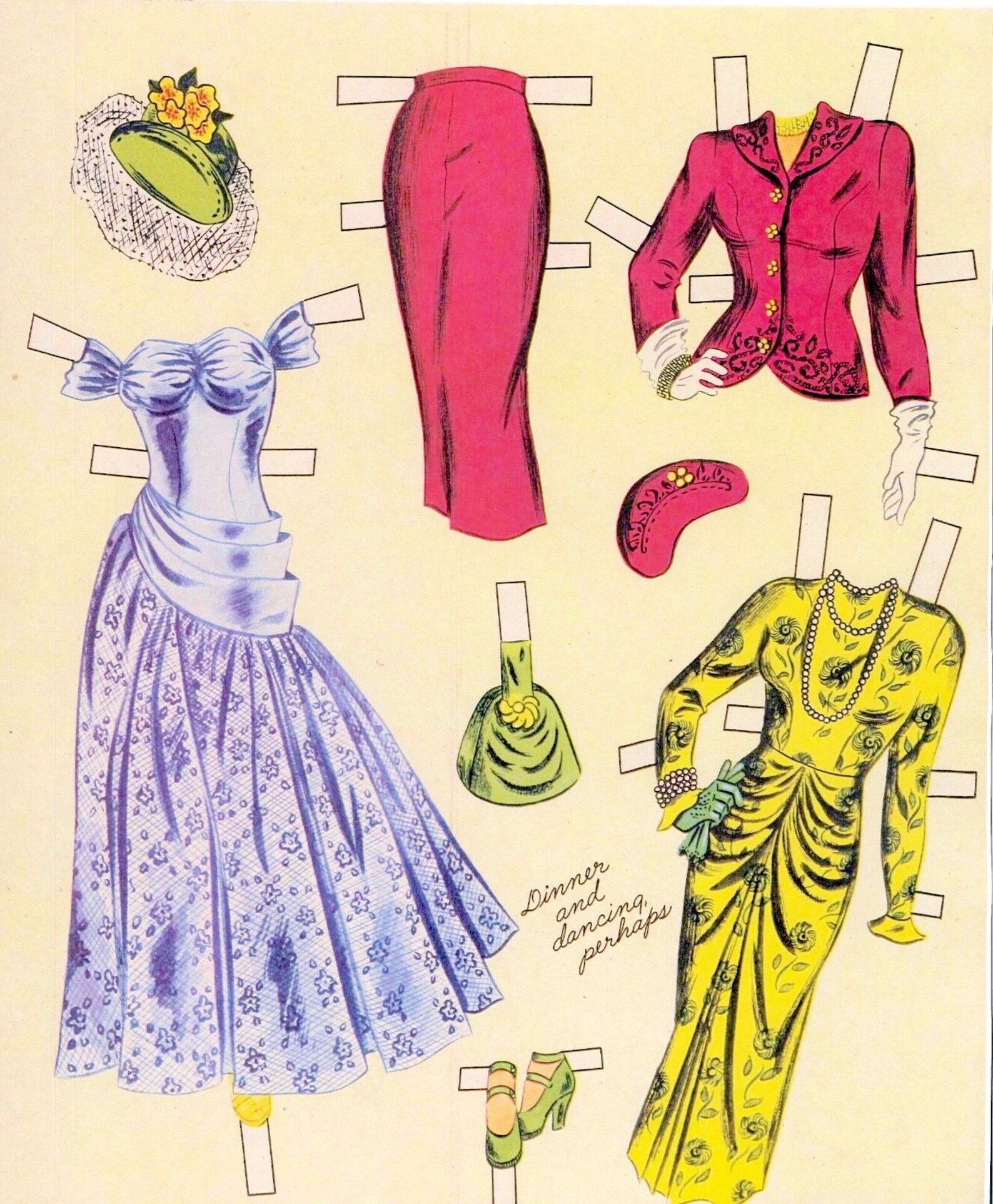 Vintage Paper Doll Printable PDF • elizabeth Taylor Paper Doll • 40s ...