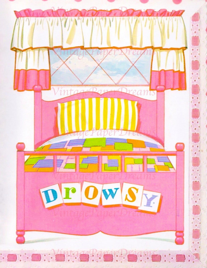 Vintage Paper Doll Printable PDF drowsy Baby Paper Doll 70s 1970s Newborn Paper Doll Digital ...