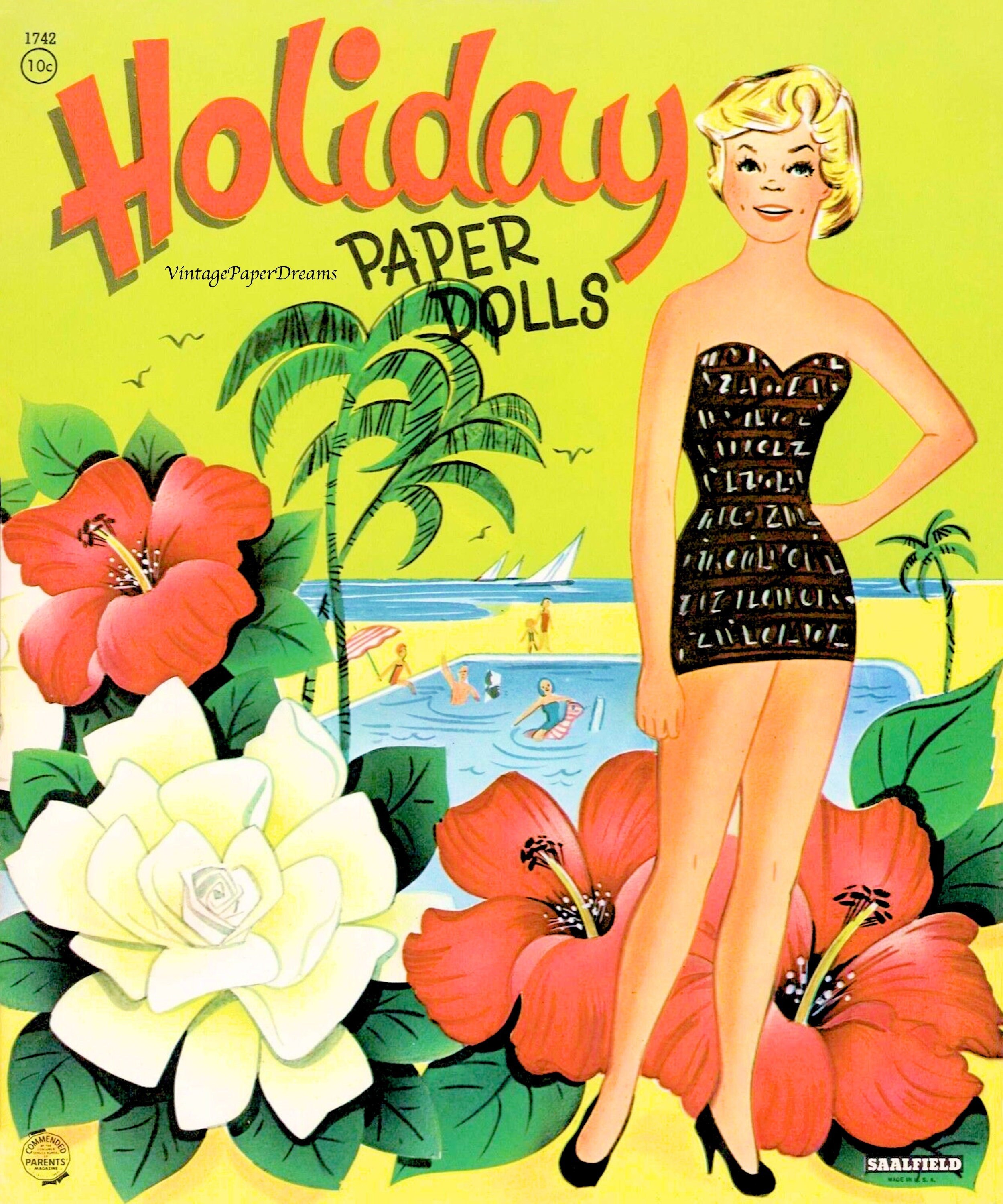 Vintage Paper Doll Printable PDF holiday Paper Dolls 50s 1950s Paper ...