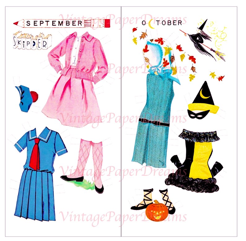 Vintage Paper Doll Printable PDF skipper Paper Doll 60s 1960s Paper ...