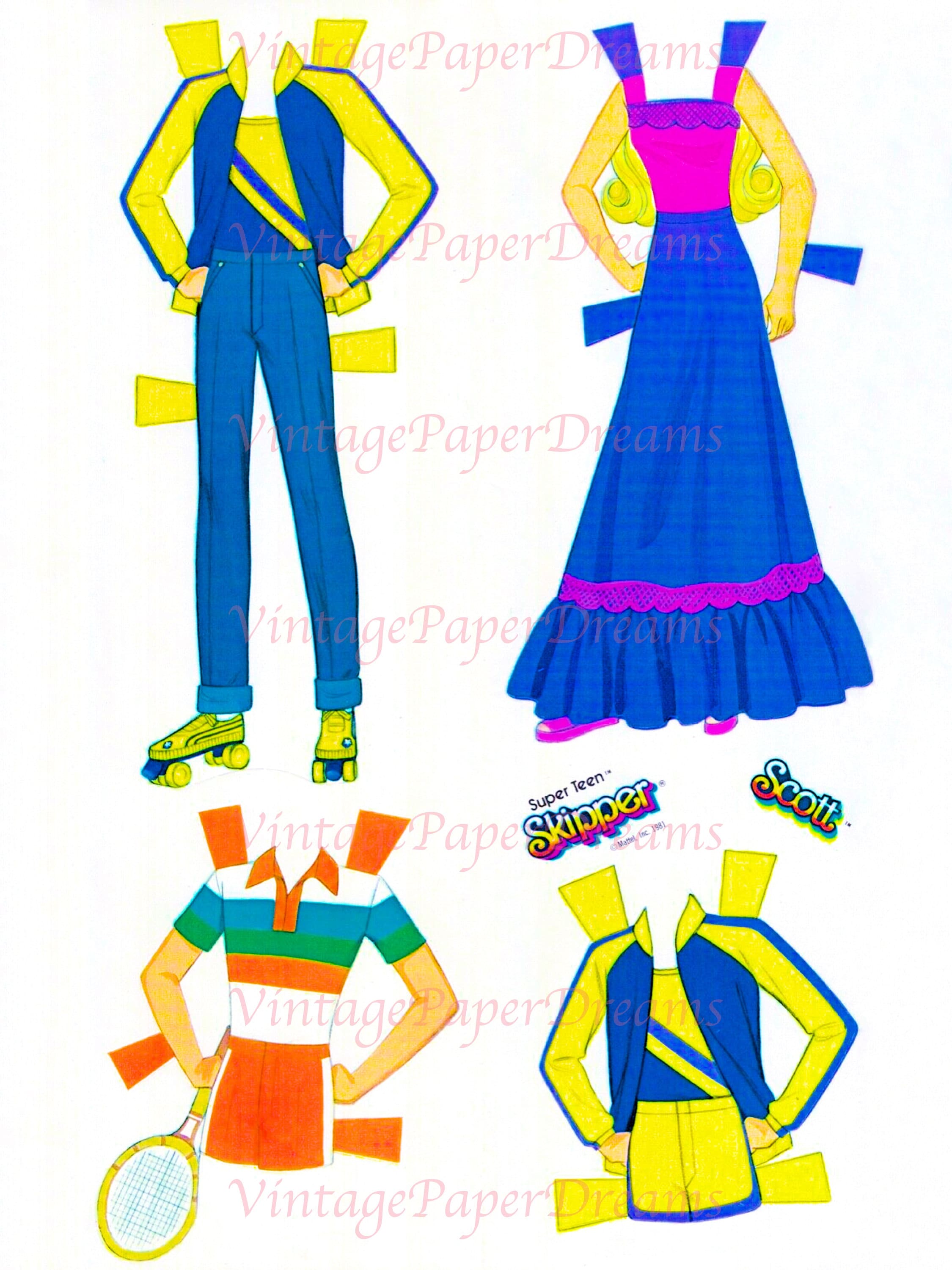 Vintage Paper Doll Printable PDF Skipper Paper Doll 80s - Etsy