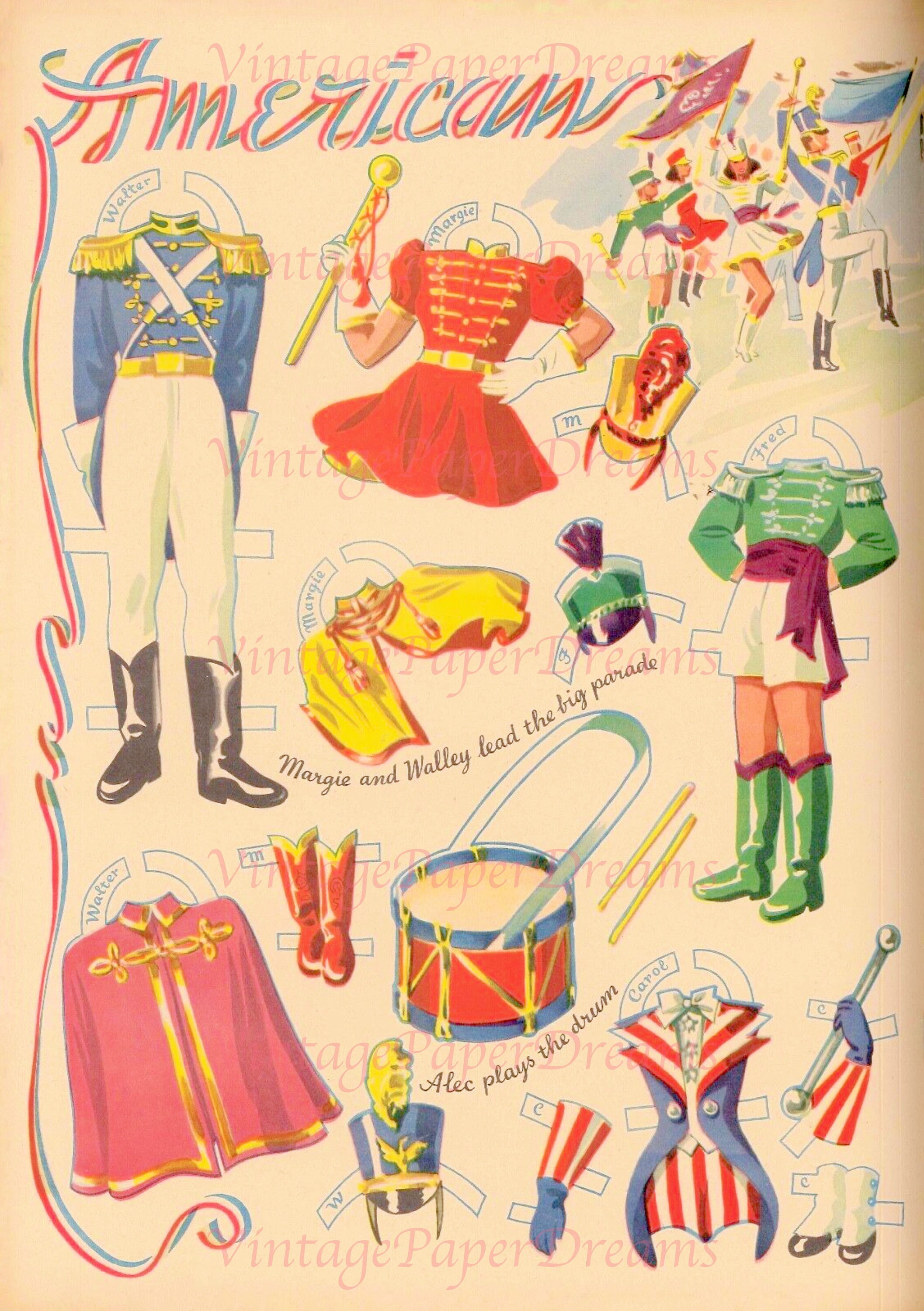 Vintage Paper Doll Printable PDF • majorette + Major Paper Dolls • 40s ...