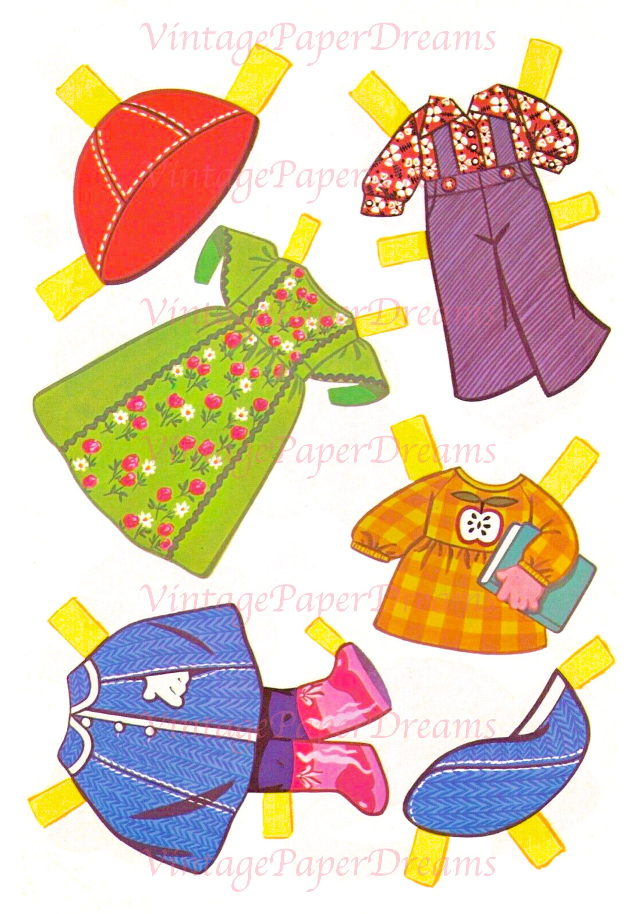 Vintage Paper Doll Printable PDF jeannie & Gene Paper Doll 70s 1970s ...