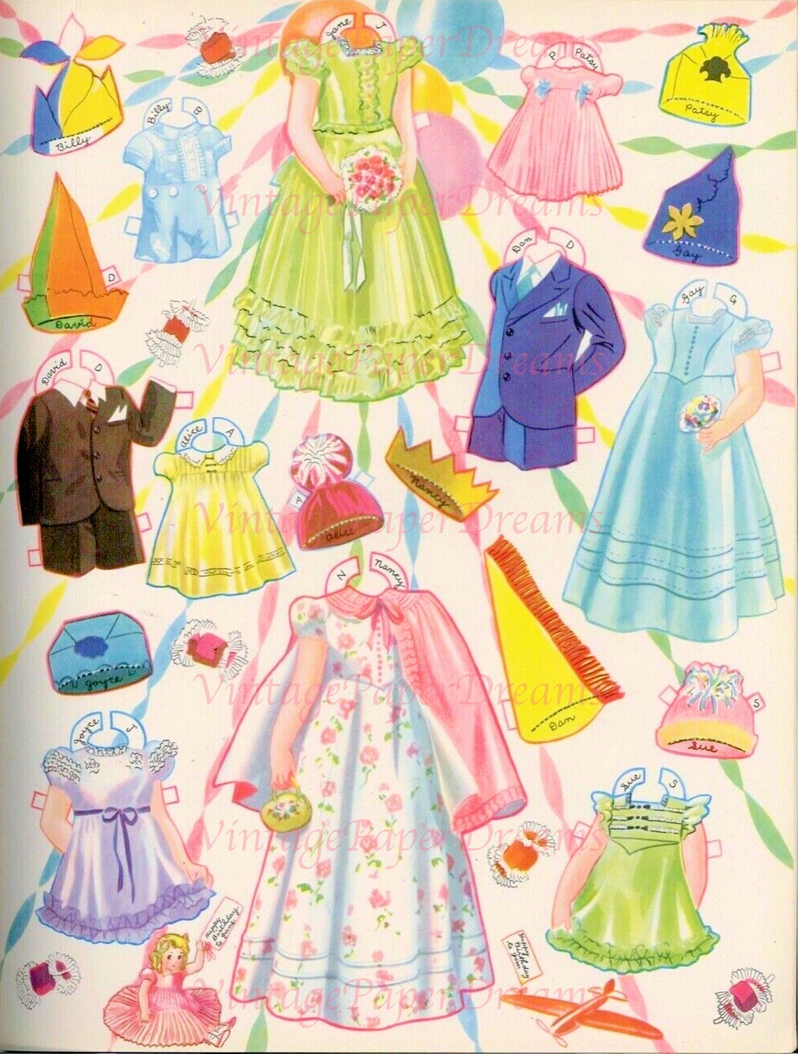 Vintage Paper Doll Printable PDF happy Birthday Paper Doll 30s 1930s ...