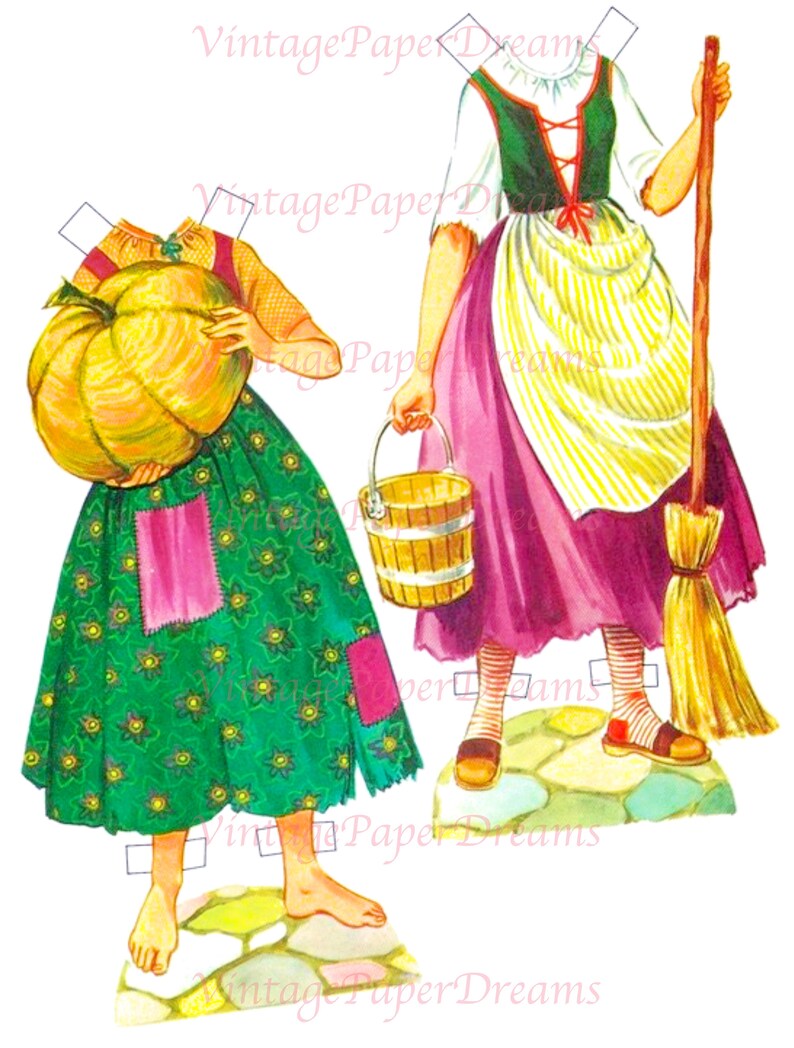 Vintage Paper Doll Printable PDF Cinderella Paper Doll 70s 1970s Prince ...