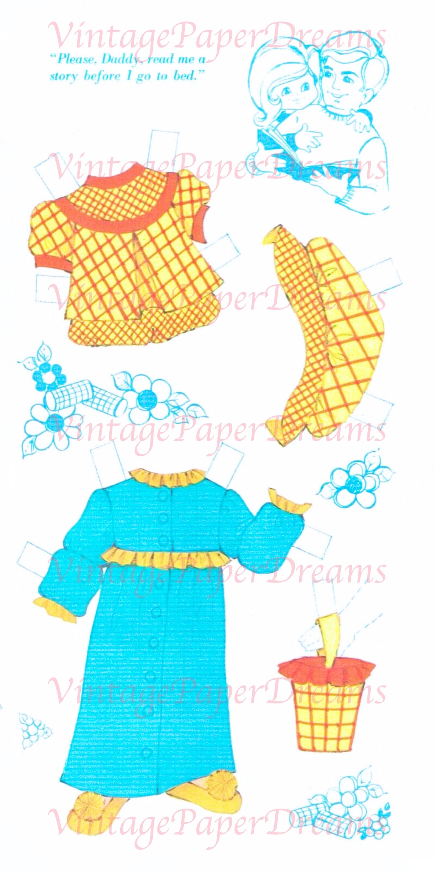 Vintage Paper Doll Printable PDF daddy's Girl Paper Doll - Etsy