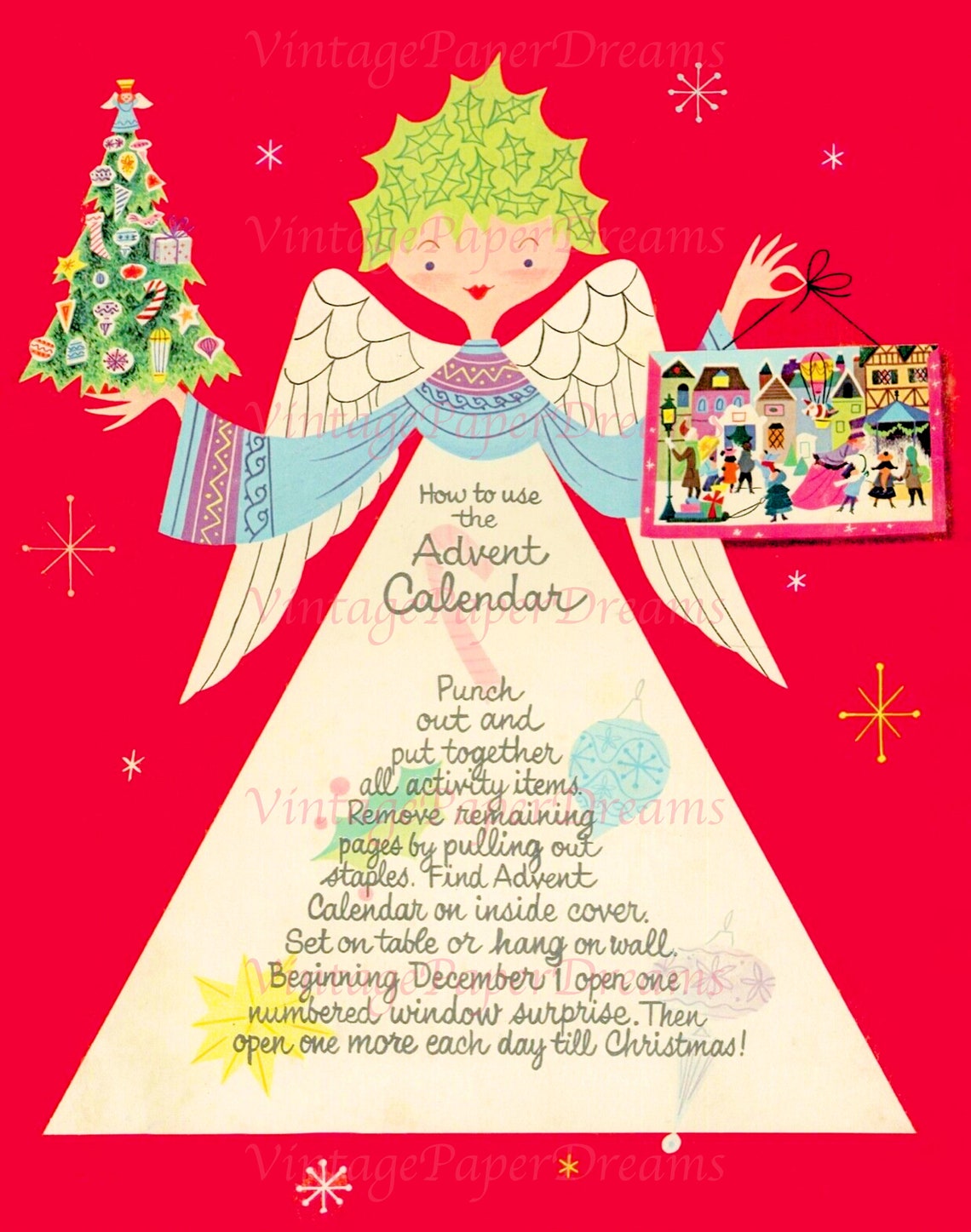 Vintage Christmas Activity Book Printable PDF Santa's - Etsy