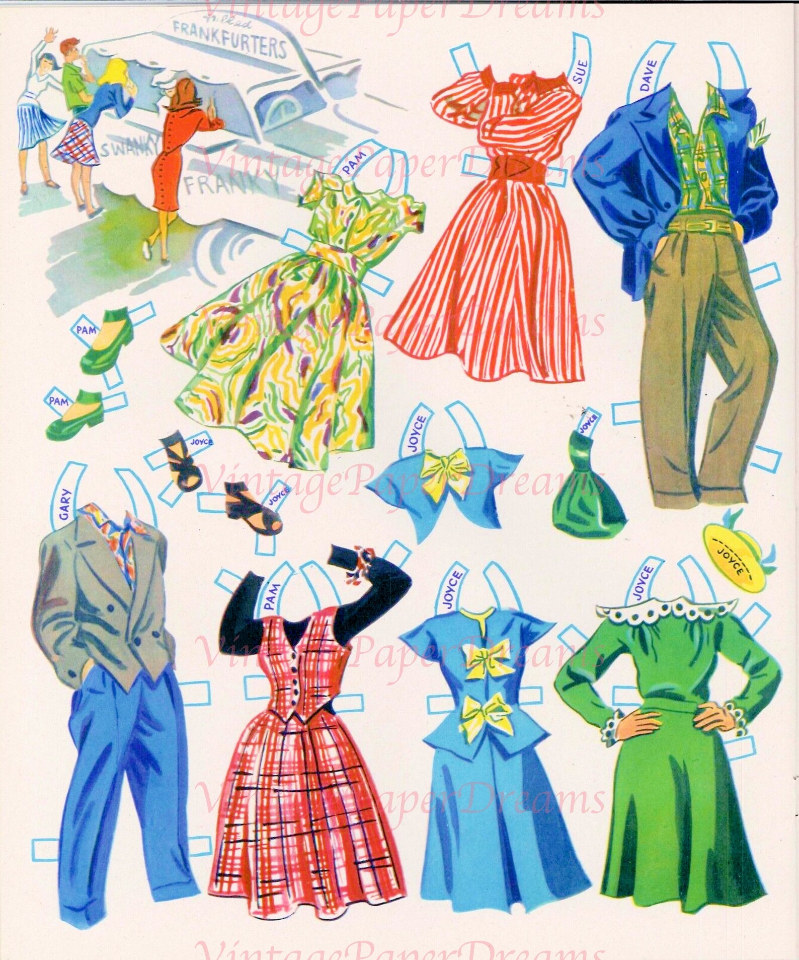 Vintage Paper Doll Printable PDF high School Paper Dolls 40s 1940s ...