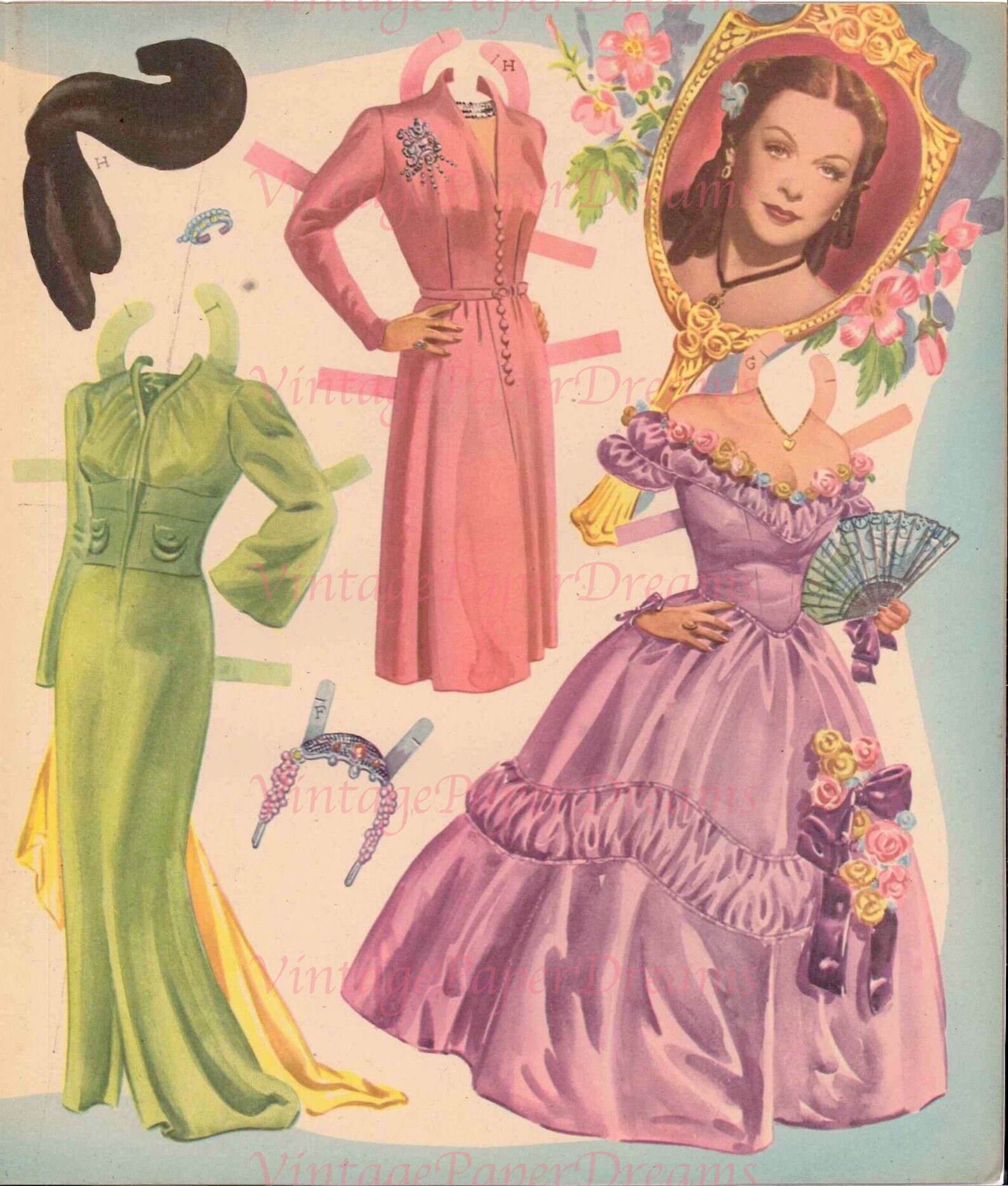 Vintage Paper Doll Printable PDF • hedy Lamarr Paper Doll • 40s 1940s ...