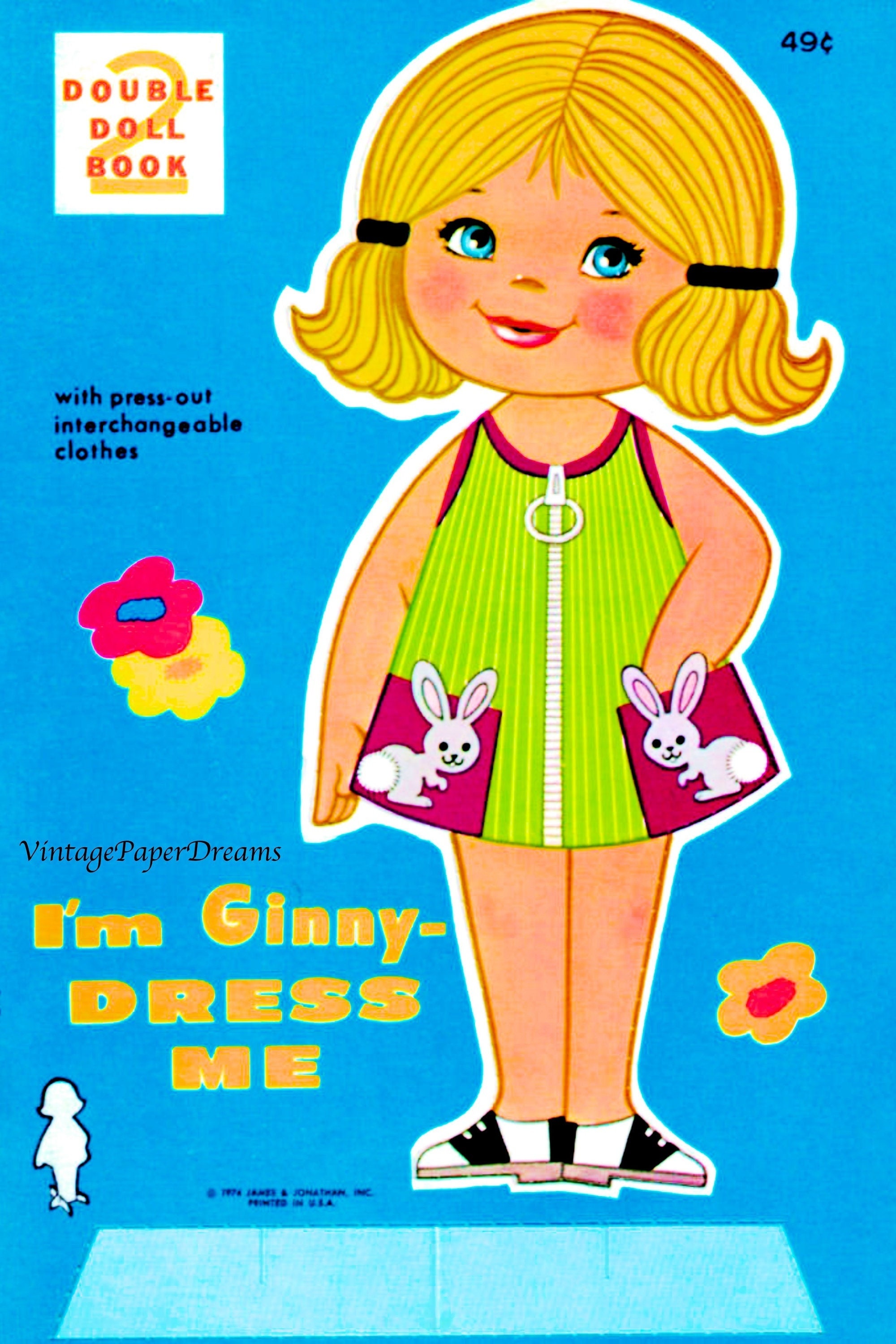 Vintage Paper Doll Printable Pdf Dress Me Paper Dolls 70s 1970s Girl