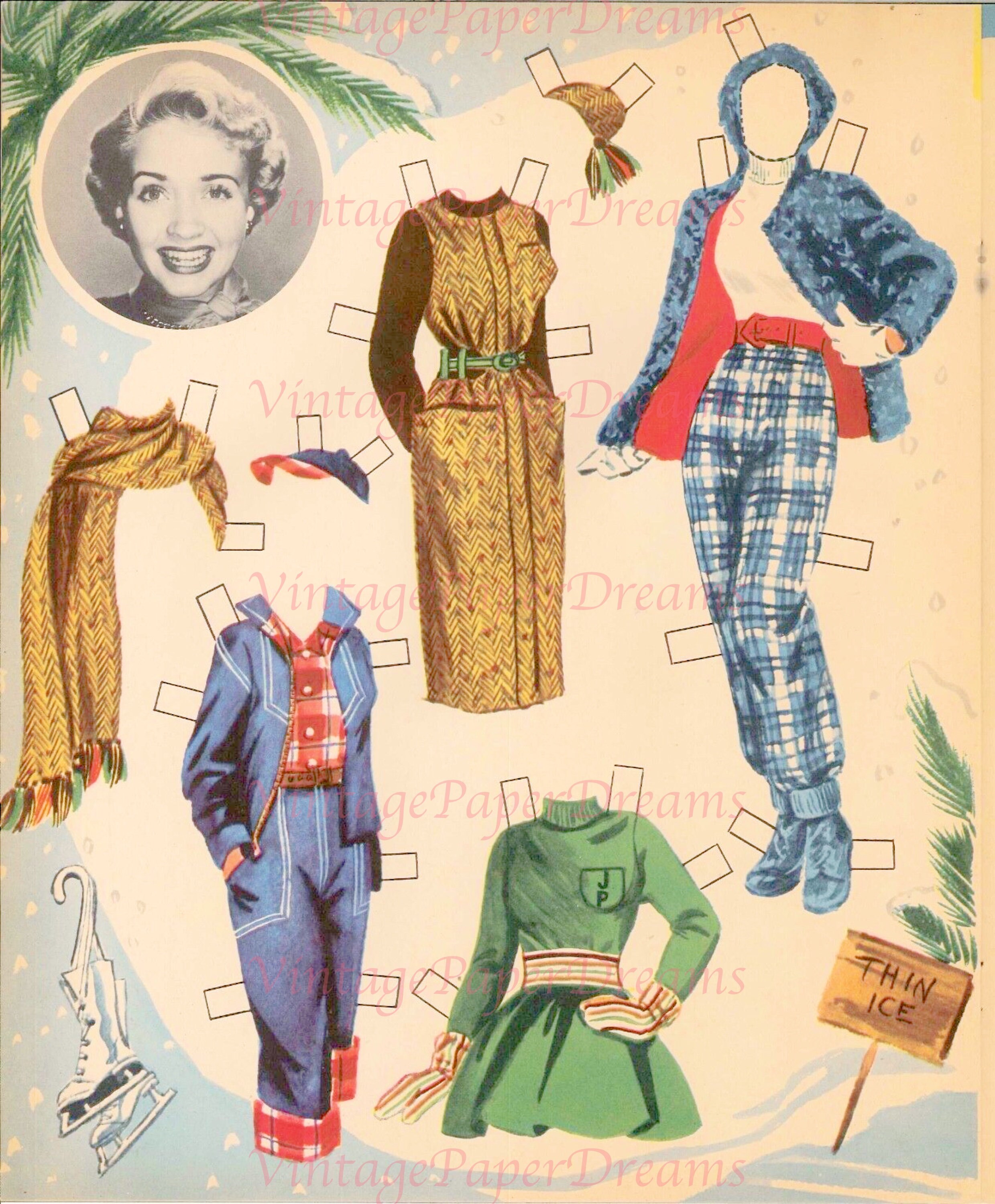 Vintage Paper Doll Printable PDF jane Powell Paper Doll JPEG 50s 1950s ...