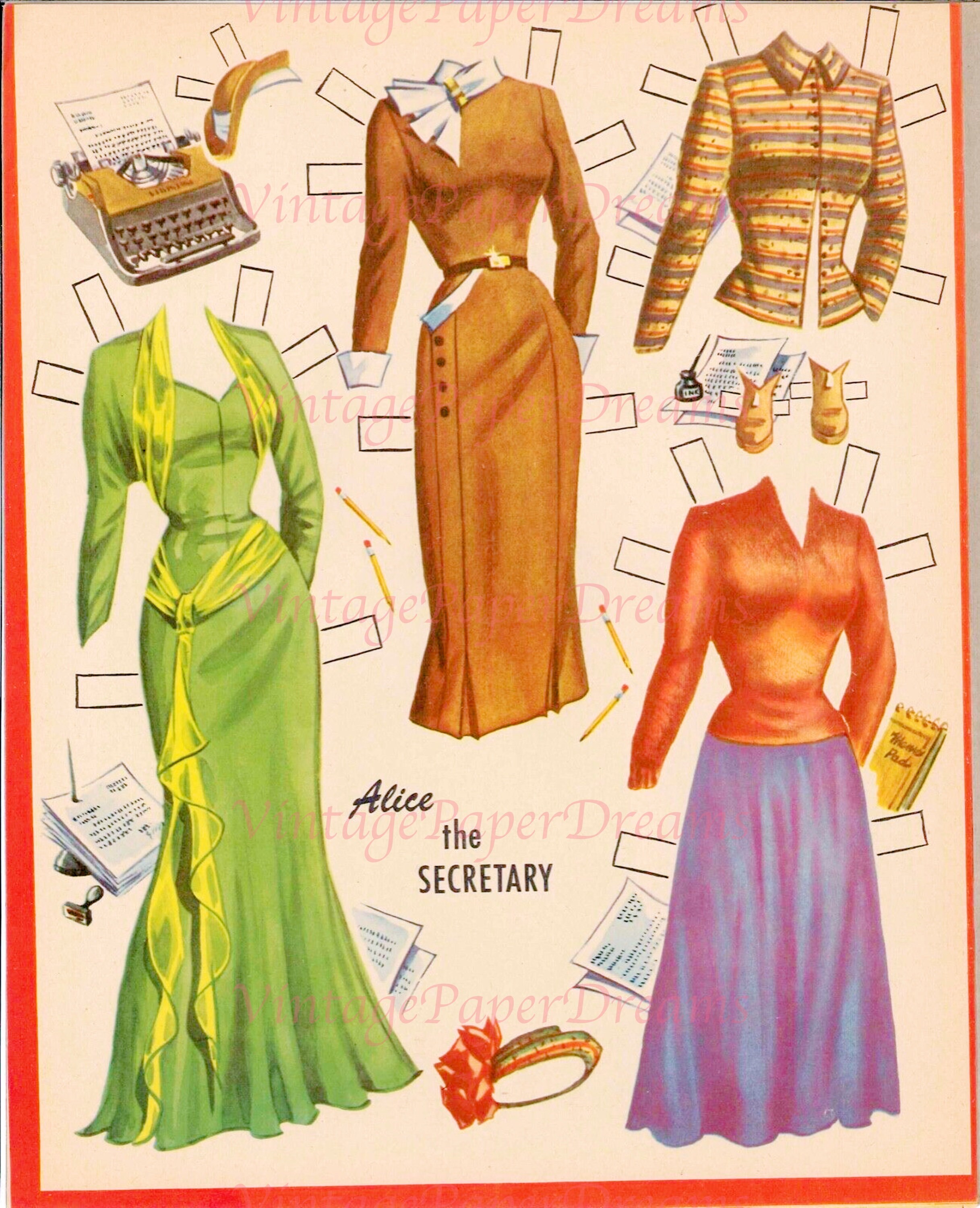 Vintage Paper Doll Printable PDF WWII Nurse Paper Doll JPEG 40s 1940s ...