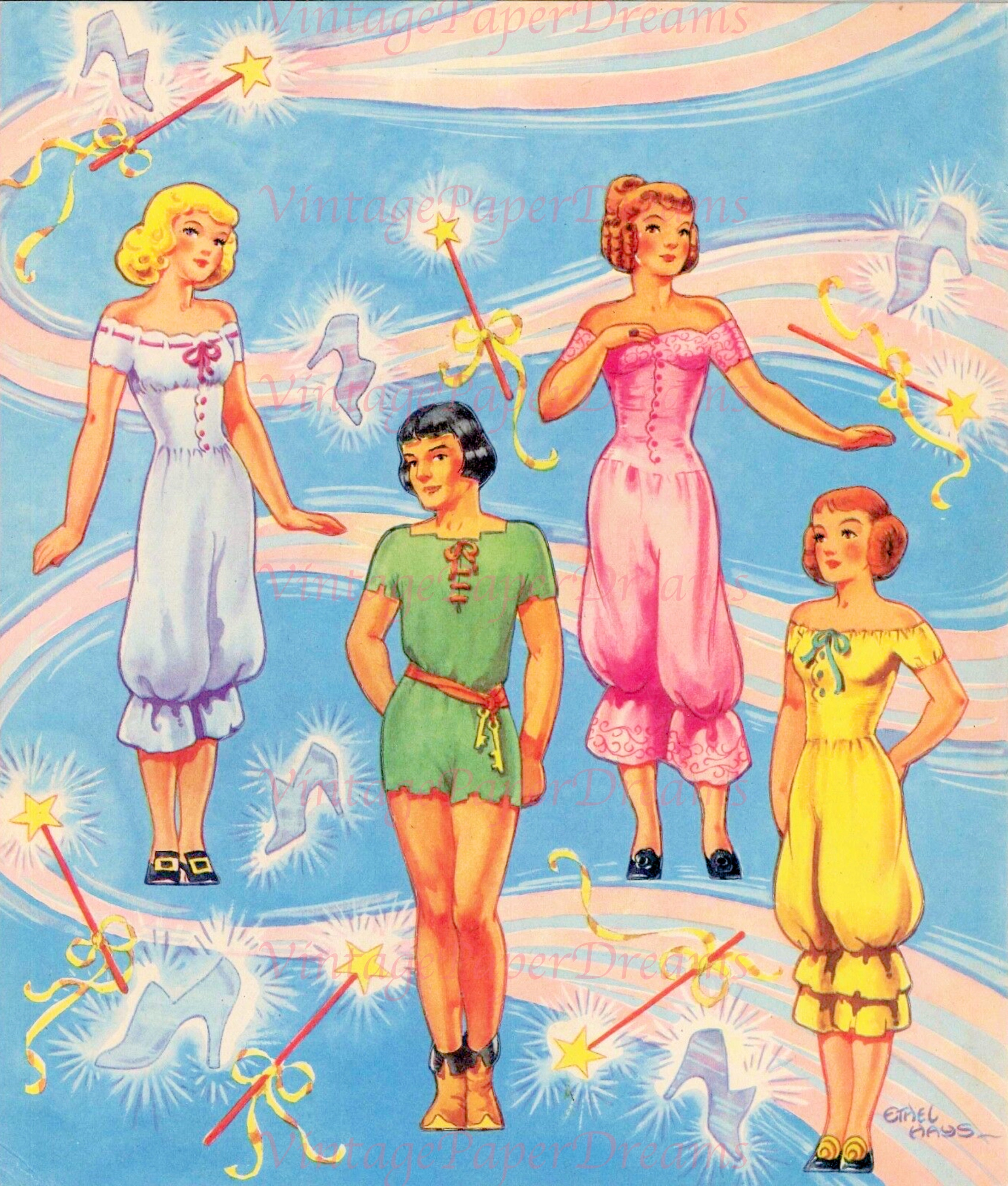 Vintage Paper Doll Printable PDF Cinderella Paper Doll Book - Etsy