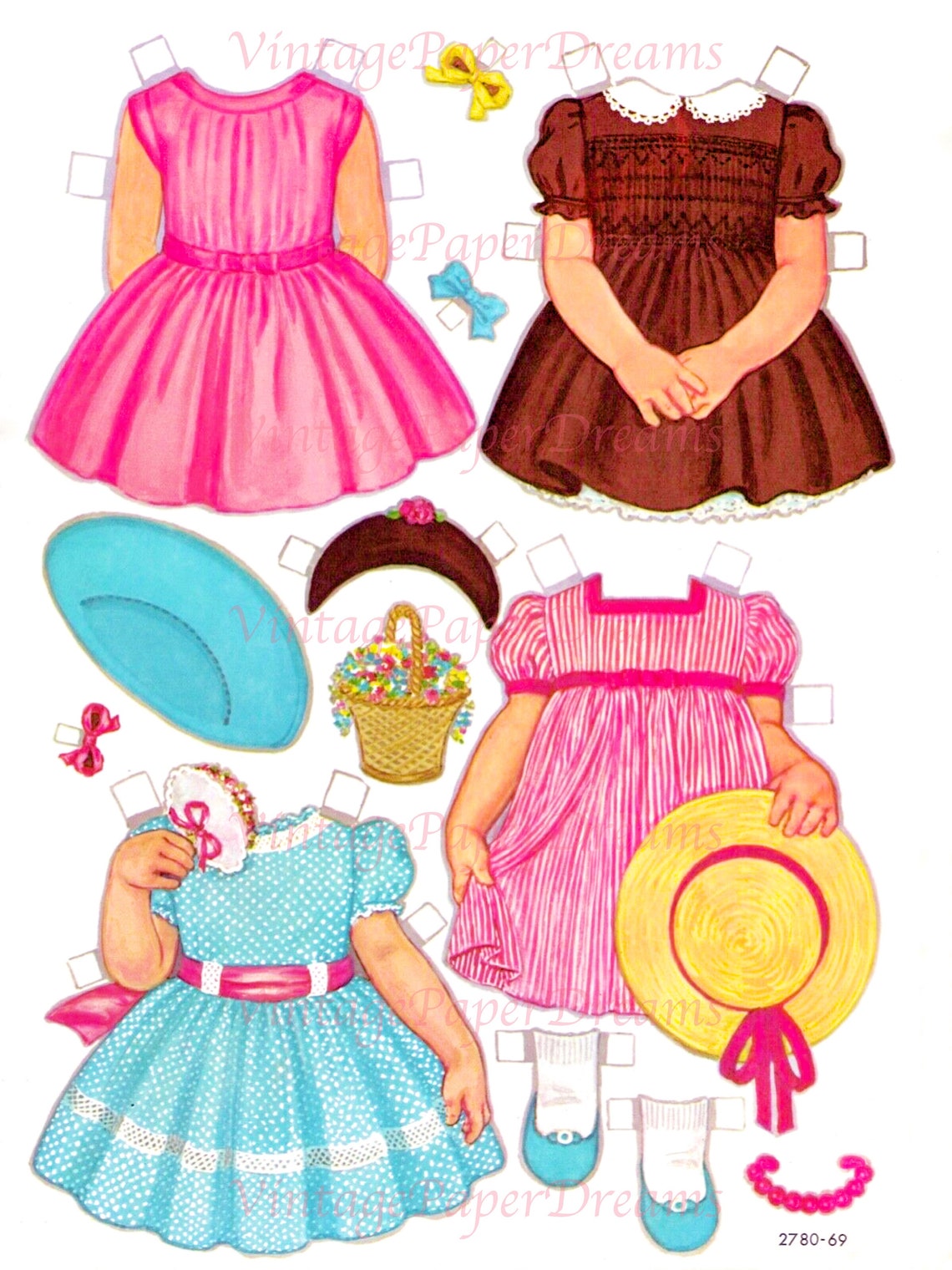 Vintage Paper Doll Printable PDF Little Girl Paper Dollies - Etsy