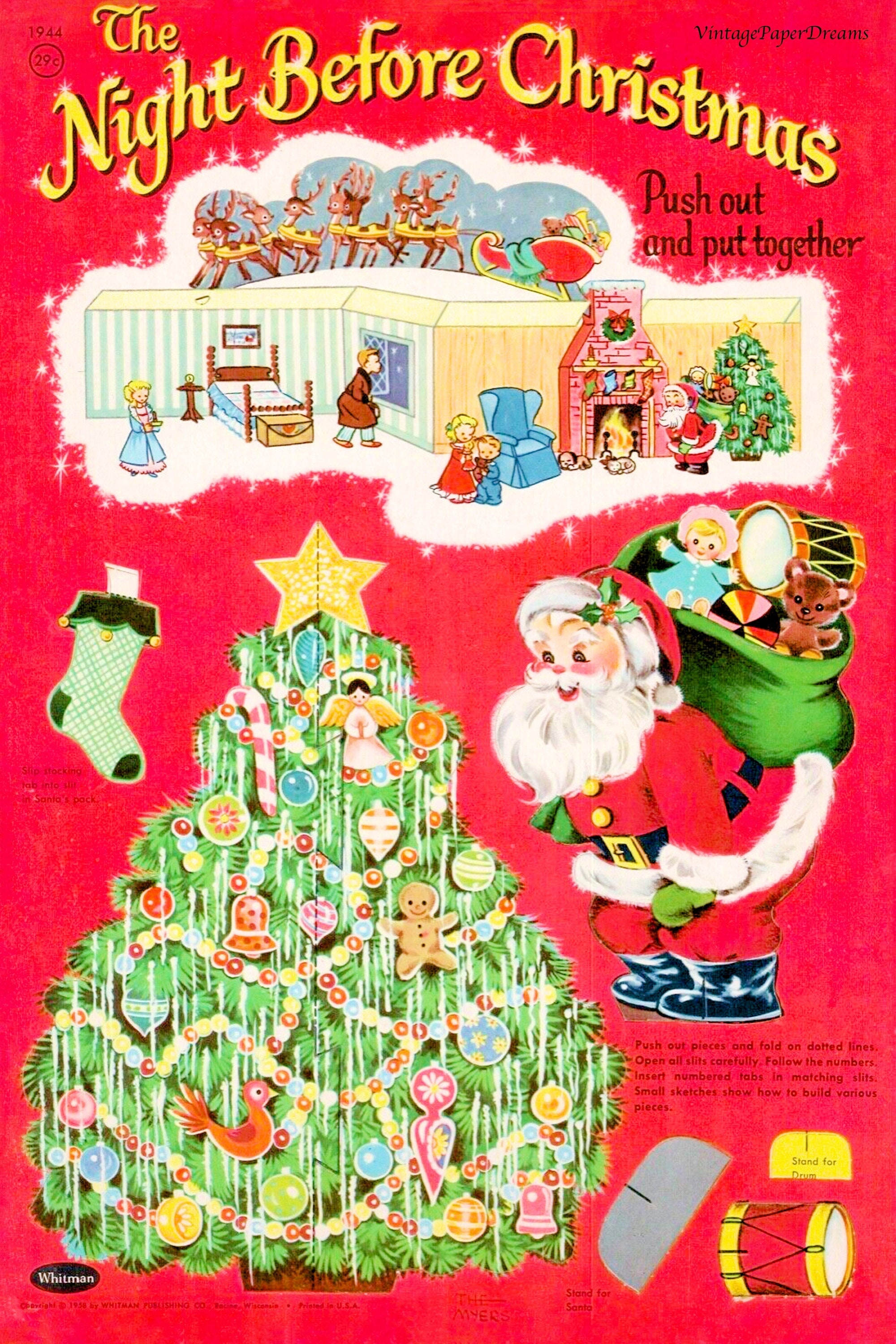 Vintage Christmas Activity Book PDF • Night Before Christmas Paper ...