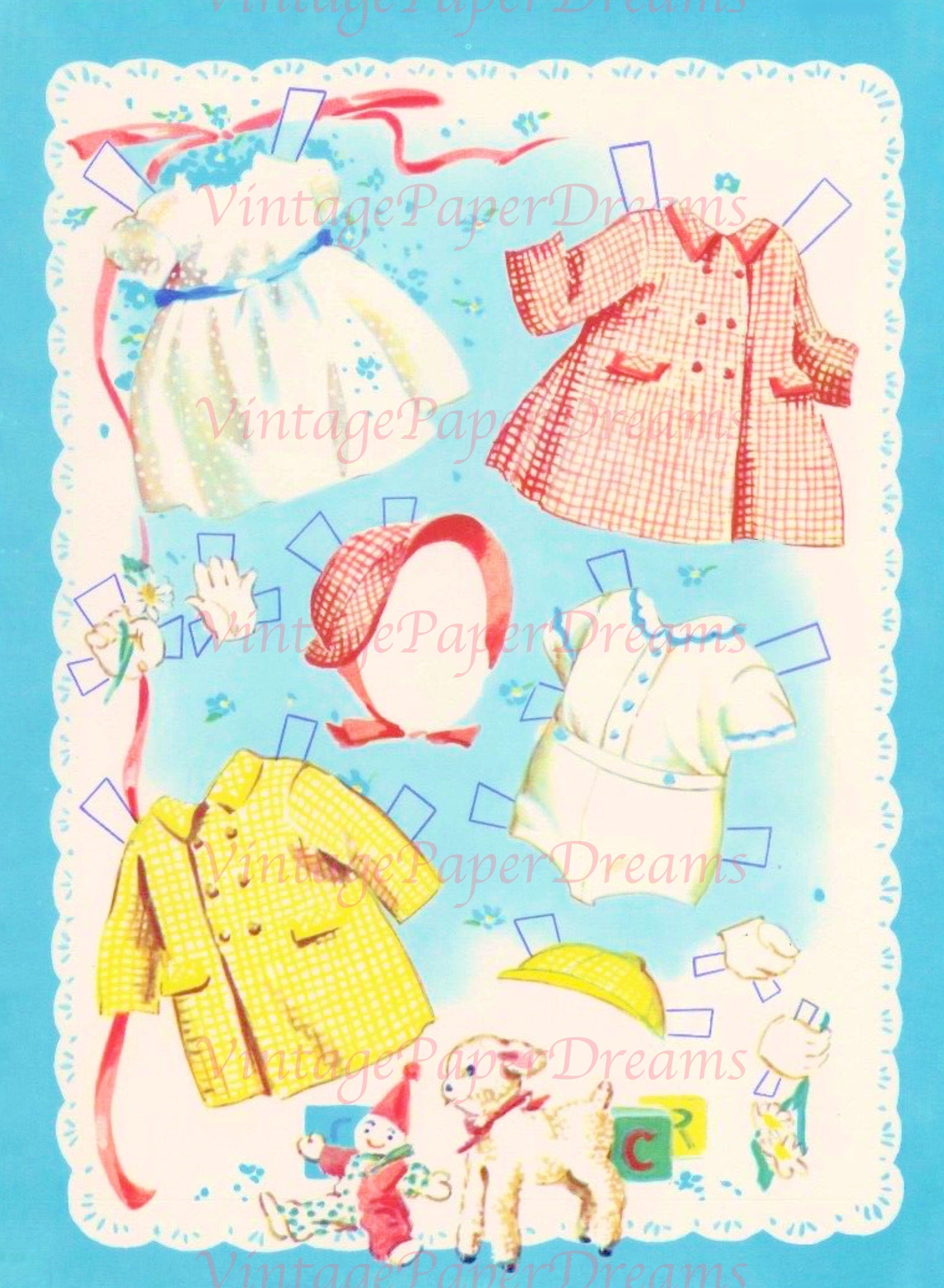 Vintage Paper Doll Printable PDF baby Sister Brother Paper Doll 50s ...