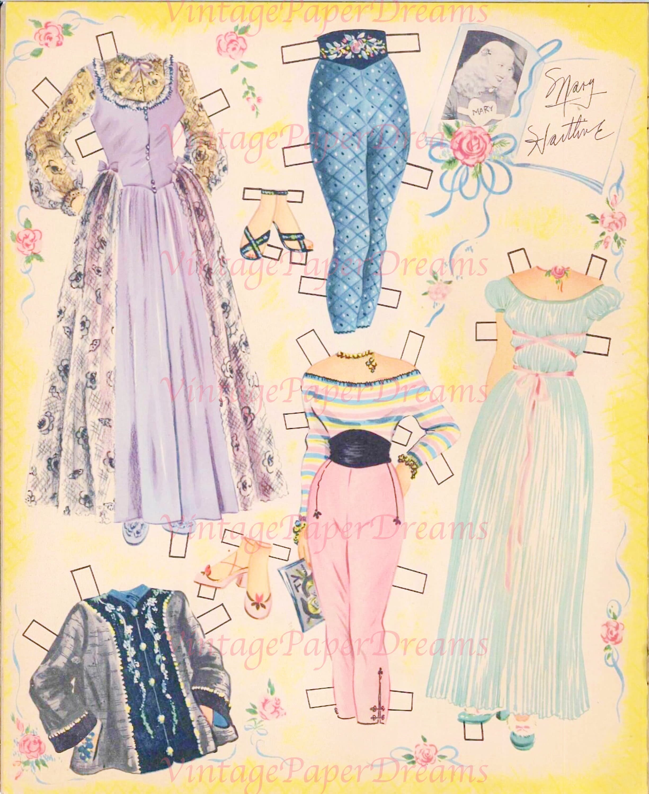 Vintage Paper Doll Printable PDF mary Hartline Paper Doll JPEG 50s ...