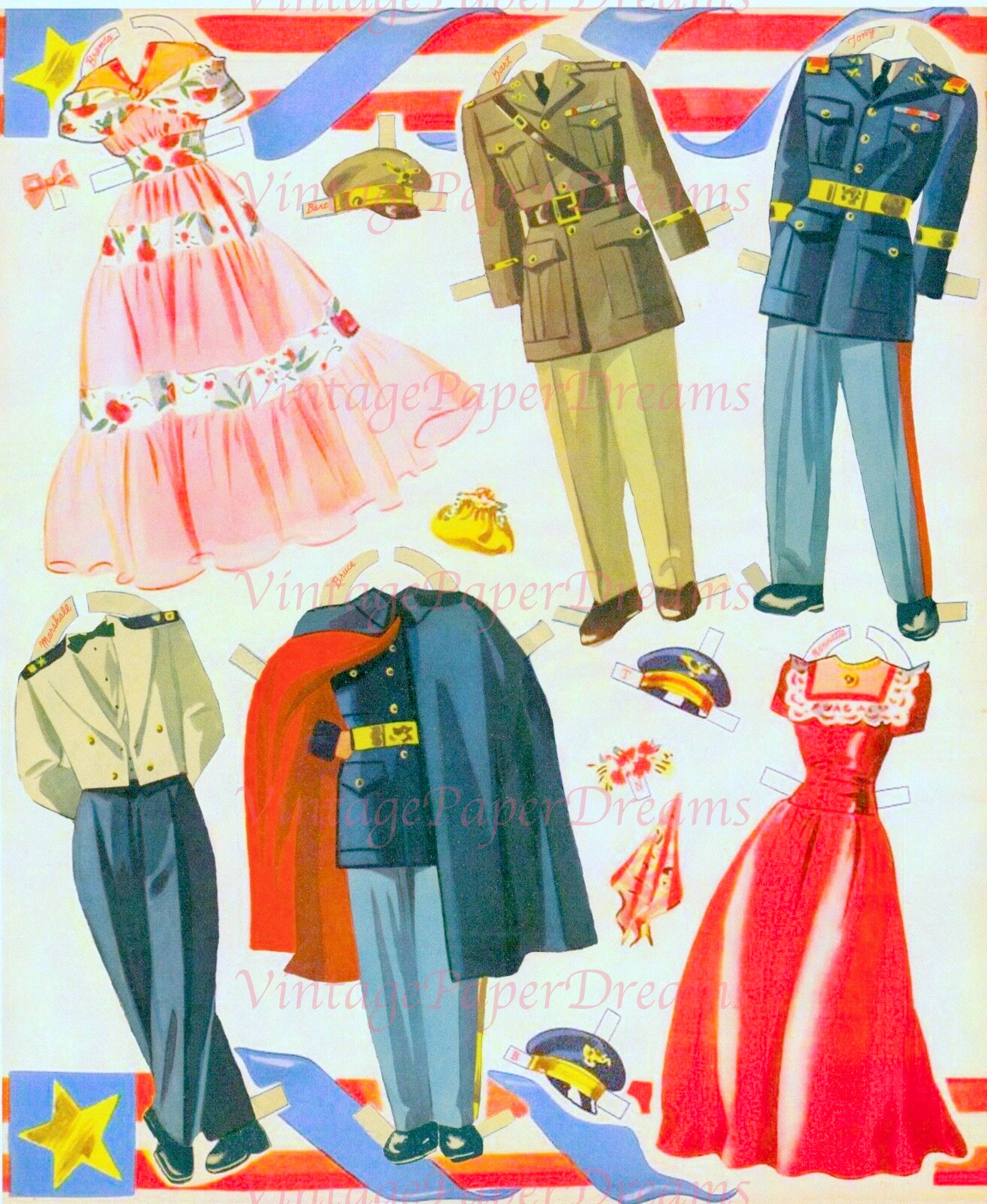 Vintage Paper Doll Printable PDF • soldiers and Sailors Paper Dolls ...