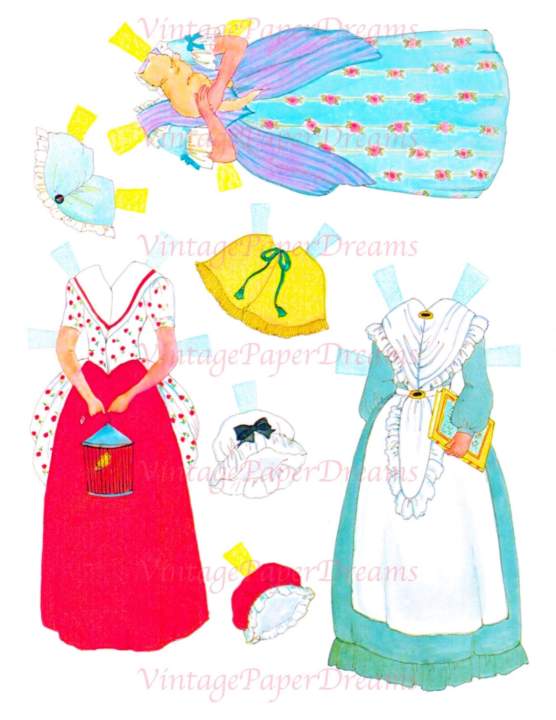 Vintage Paper Doll Printable PDF Early America Paper Dolls - Etsy