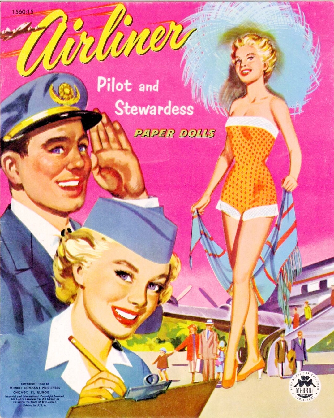 Vintage Paper Doll Printable PDF • airline Pilot Paper Dolls • 50s ...