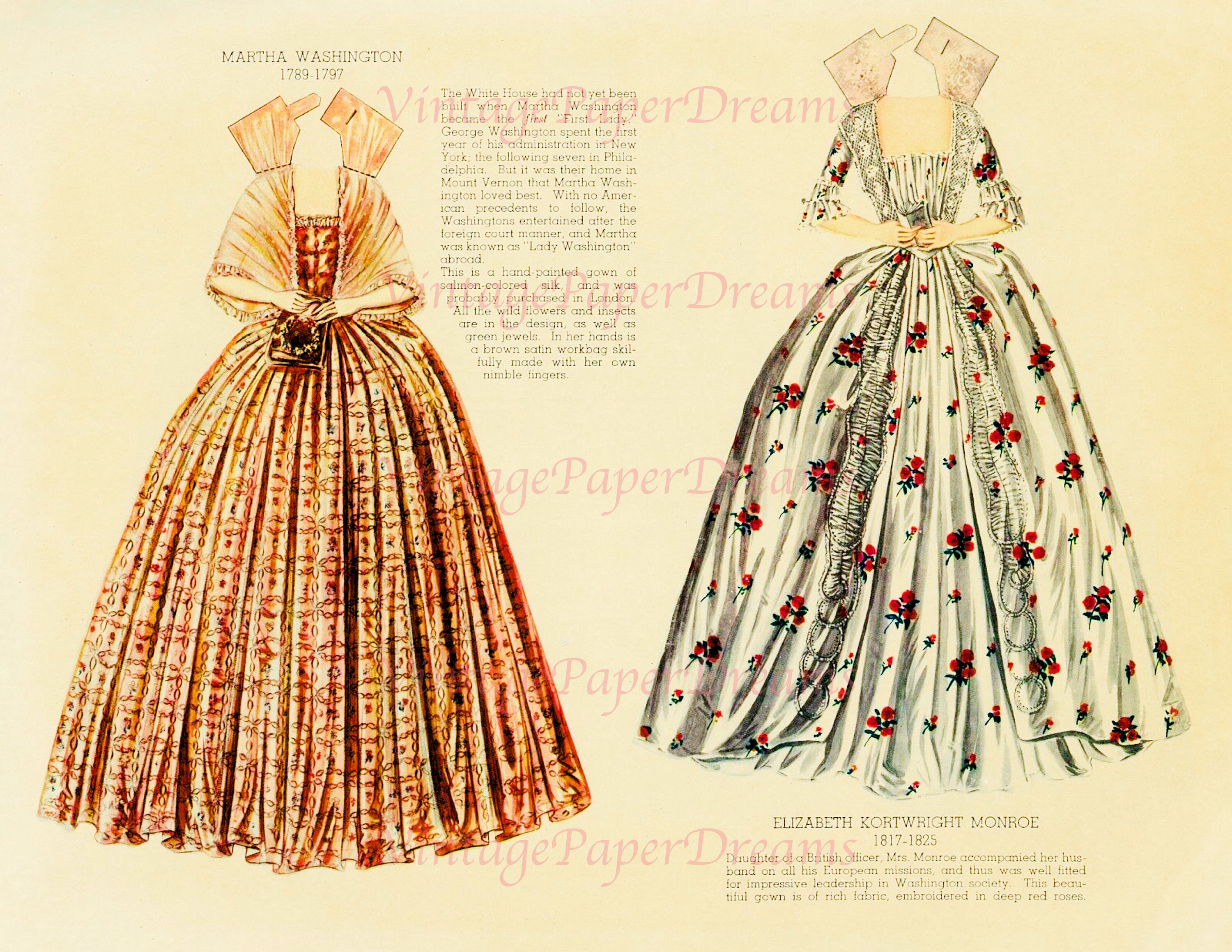 Vintage Paper Doll Printable PDF First Ladies Paper Dolls 30s 1930s ...