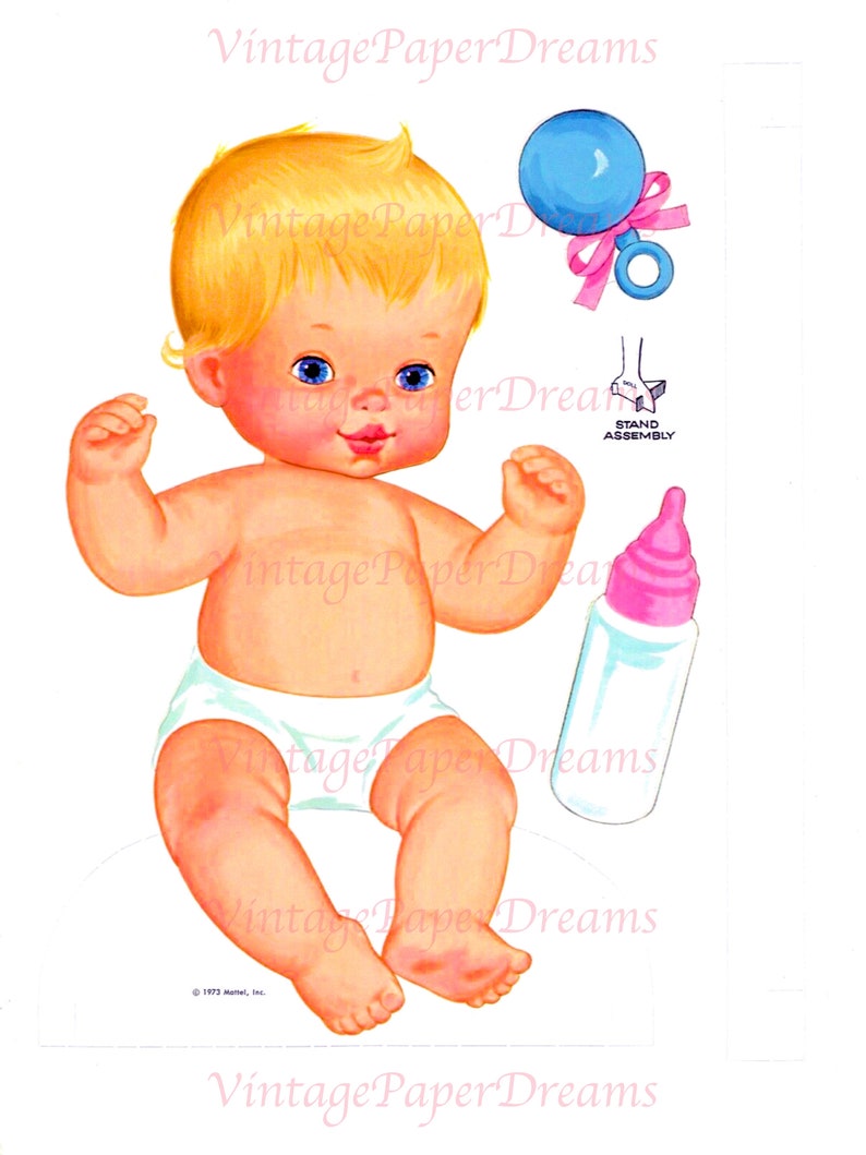 Vintage Paper Doll Printable PDF newborn Baby Paper Doll - Etsy