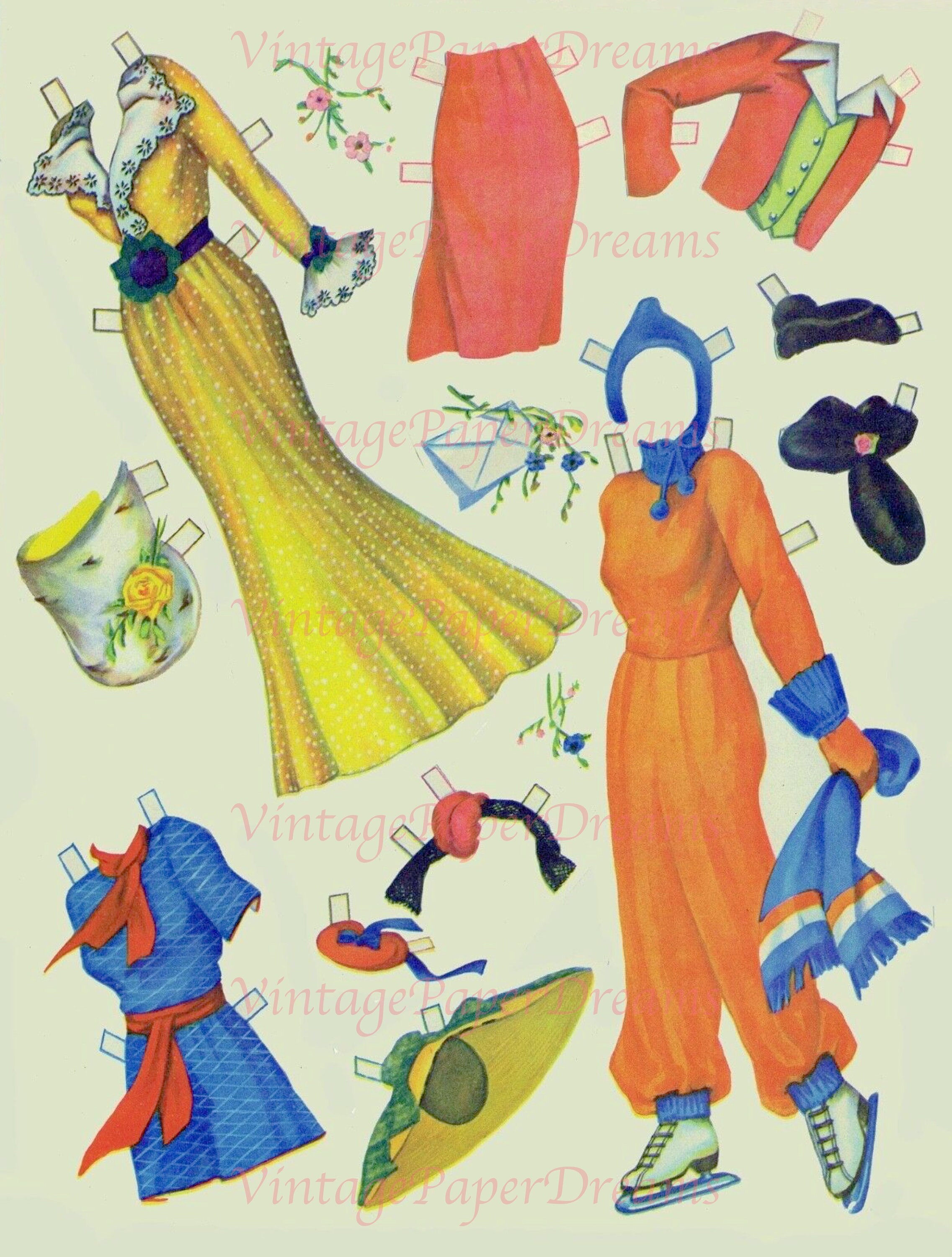 Vintage Paper Doll Printable PDF artist Models Paper Doll - Etsy