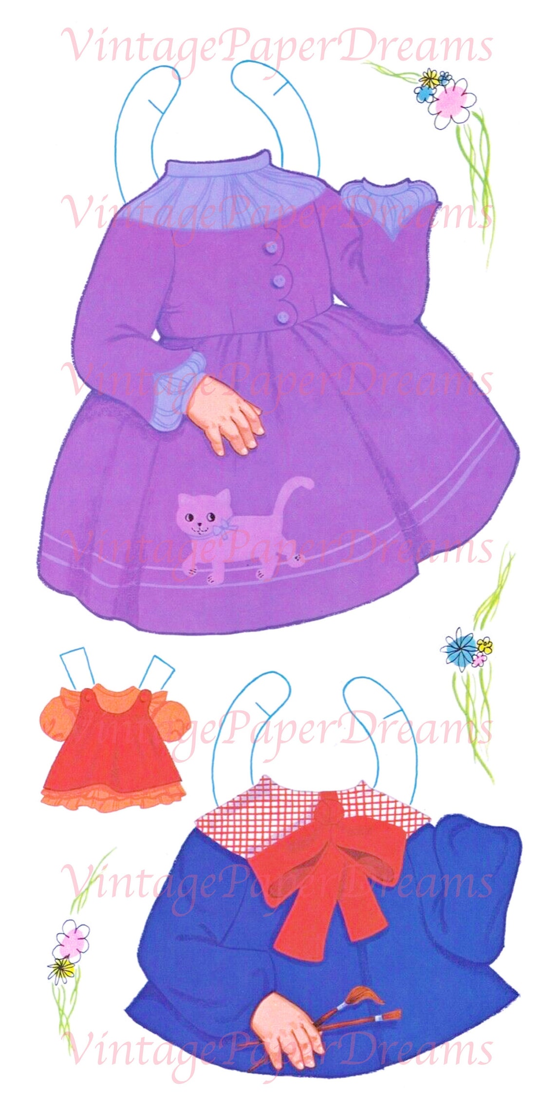 Vintage Paper Doll Printable PDF cottagecore Amy Jo Paper - Etsy
