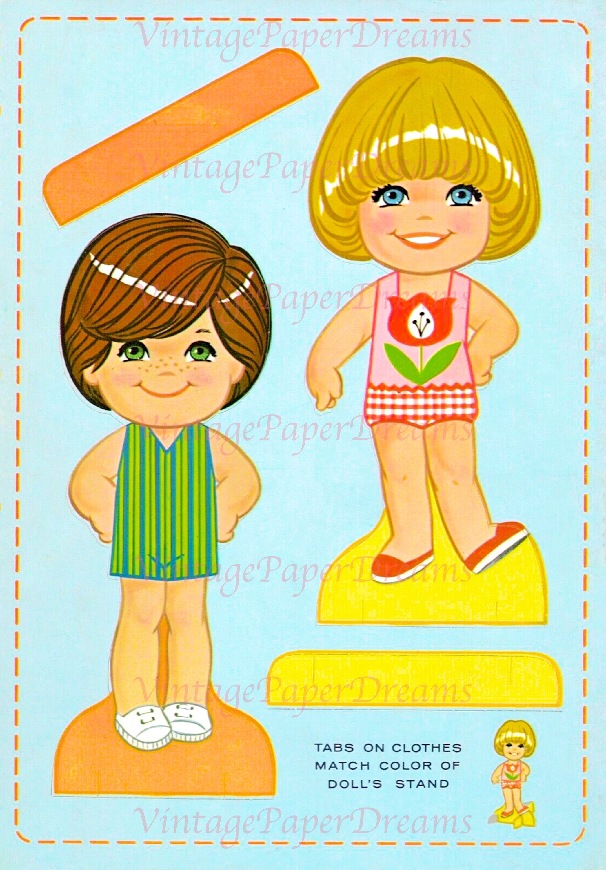 Vintage Paper Doll Printable PDF jeannie & Gene Paper Doll - Etsy Canada