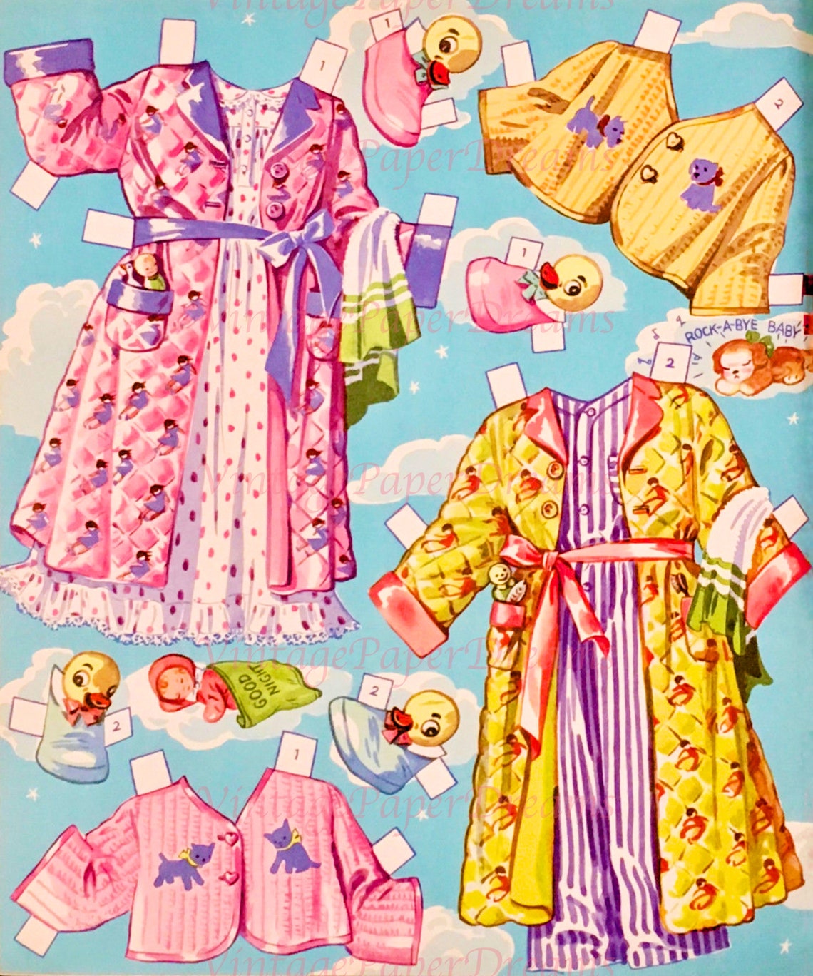 Vintage Paper Doll Printable PDF baby Sister Brother Paper - Etsy