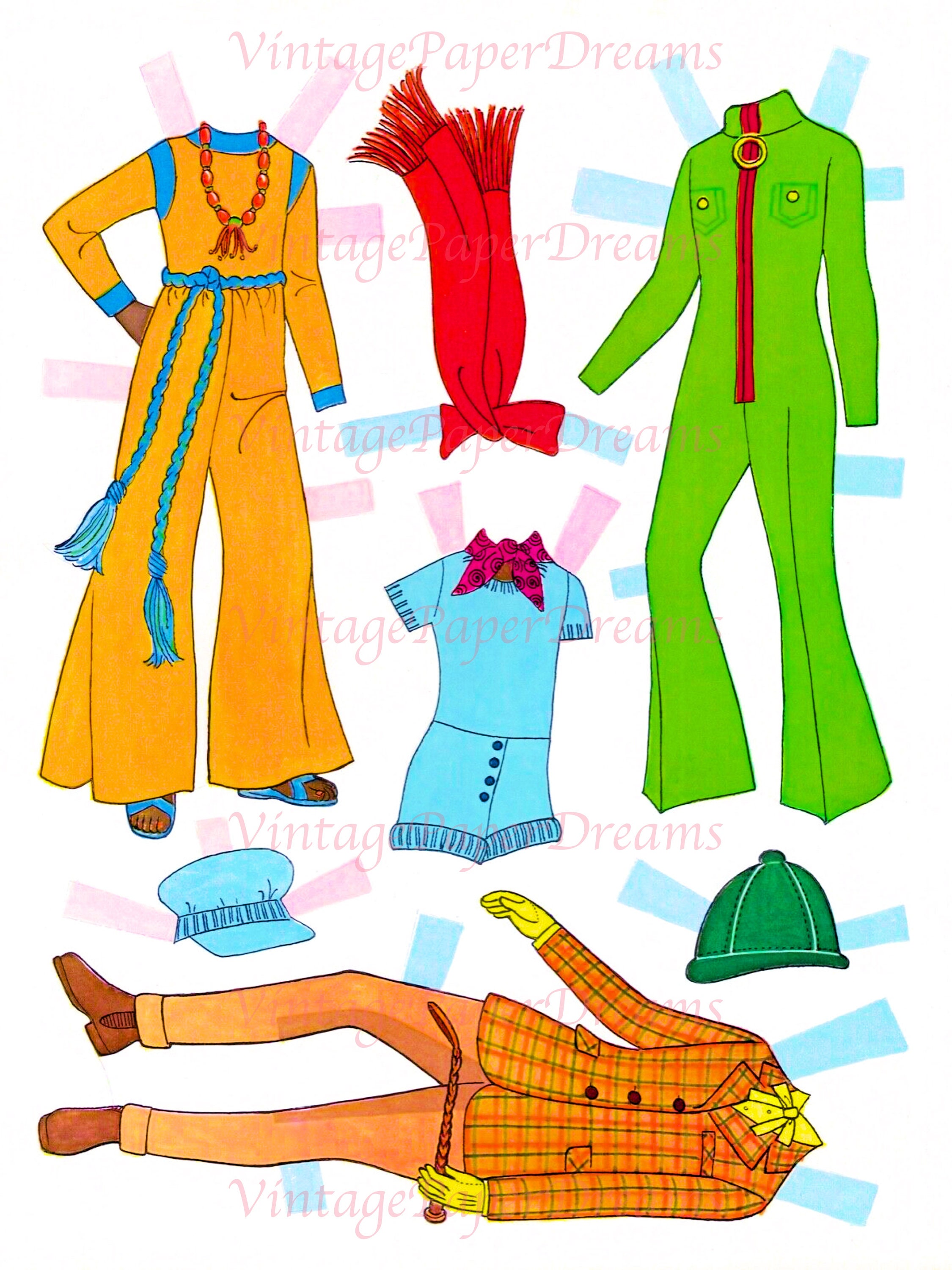 Vintage Paper Doll Printable PDF crissy Paper Doll 70s - Etsy