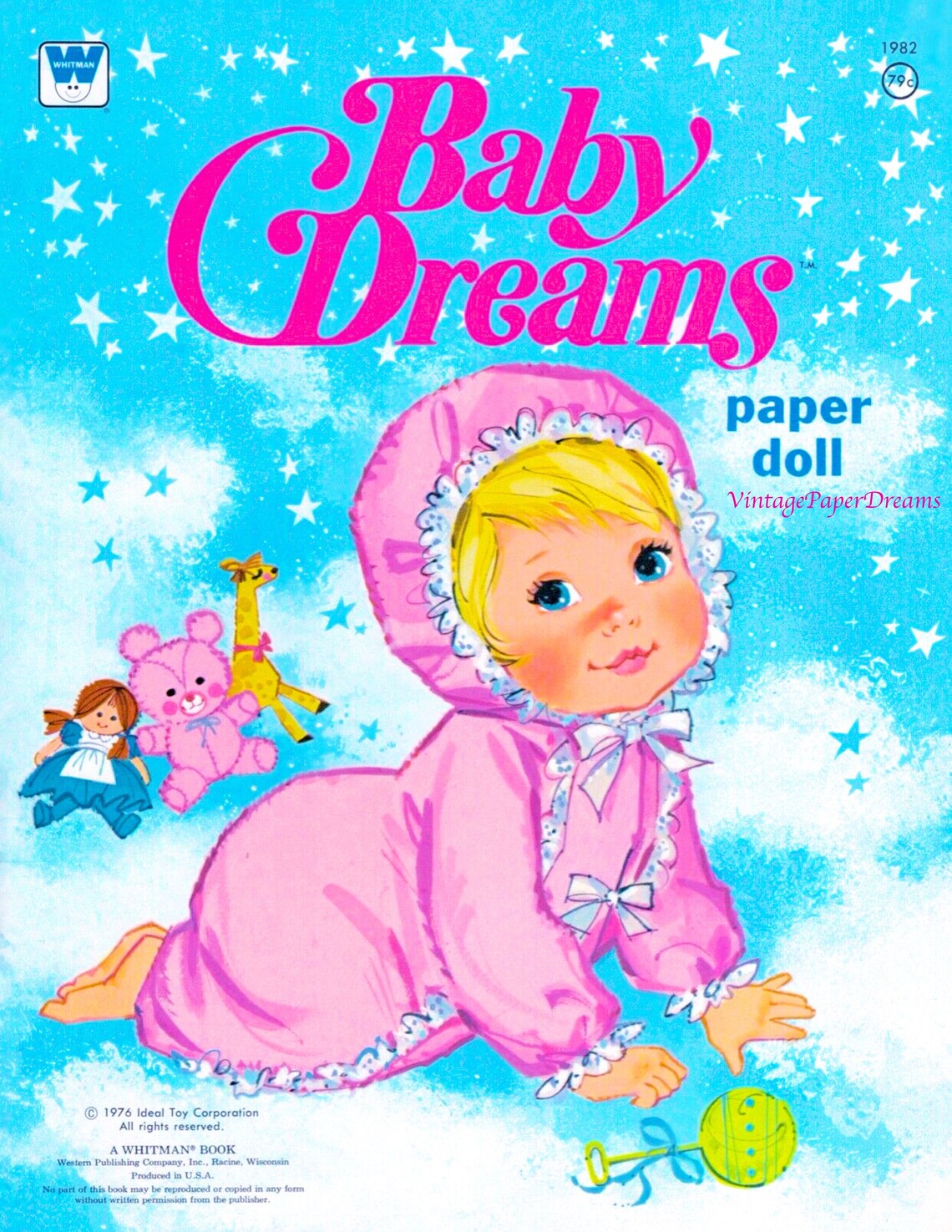 Vintage Paper Doll Printable PDF baby Paper Doll 70s 1970s Paper Doll ...