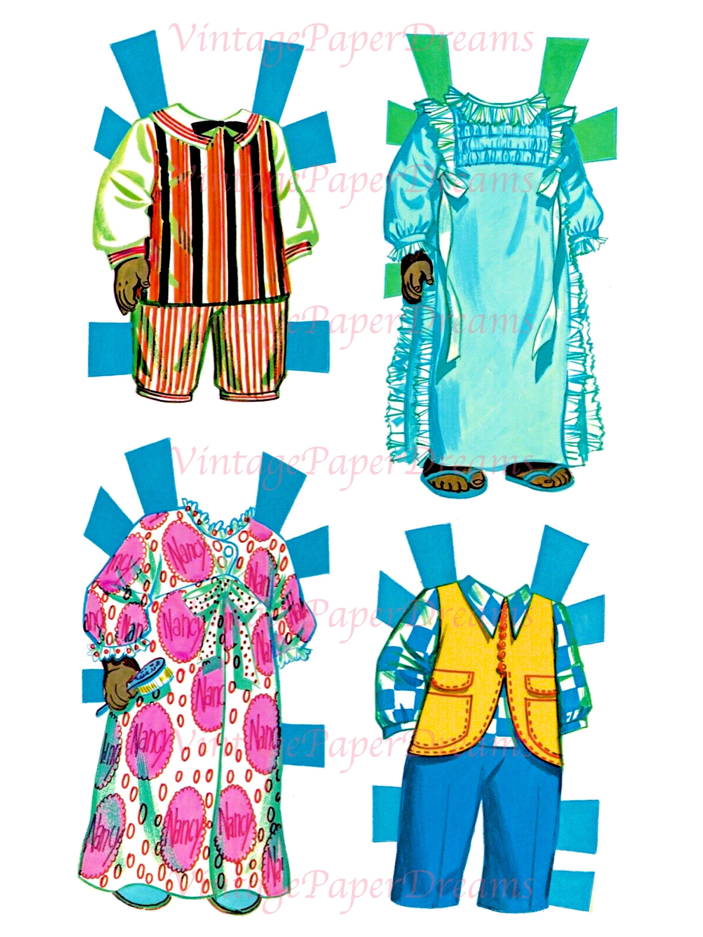 Vintage Paper Doll Printable PDF baby Paper Doll 70s 1970s Paper Doll ...