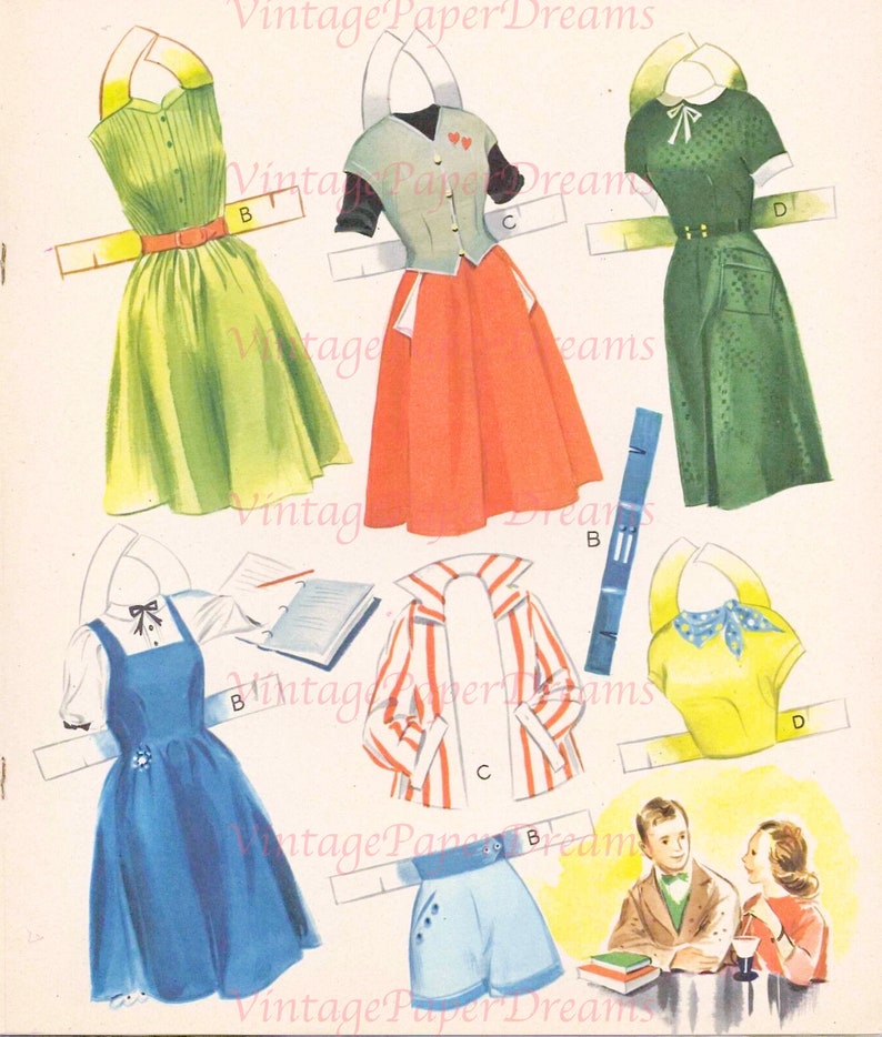 Vintage Paper Doll Printable PDF best Friends Paper Dolls 50s 1950s ...