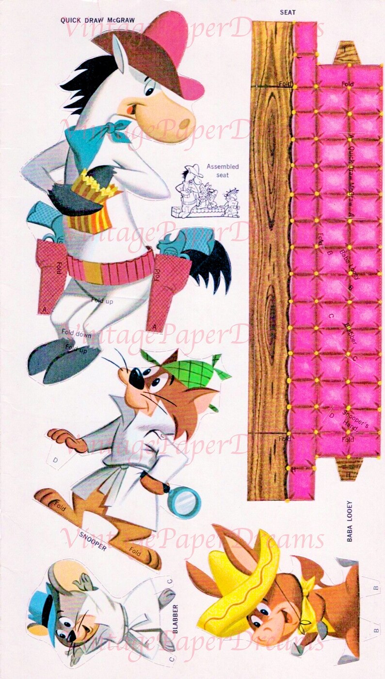 Vintage Paper Doll Printable PDF • augie Doggie + Daddy Paper Doll ...