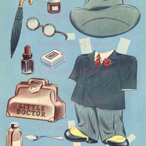 Vintage Paper Doll Printable PDF • little Doctor Paper Dolls • 40s ...