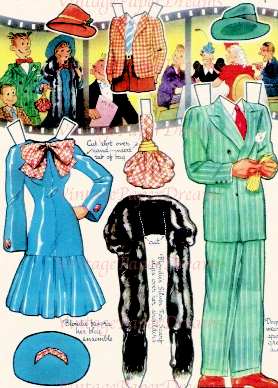 Vintage Comic Book Art Printable PDF • blondie Paper Dolls • 30s 1930s ...