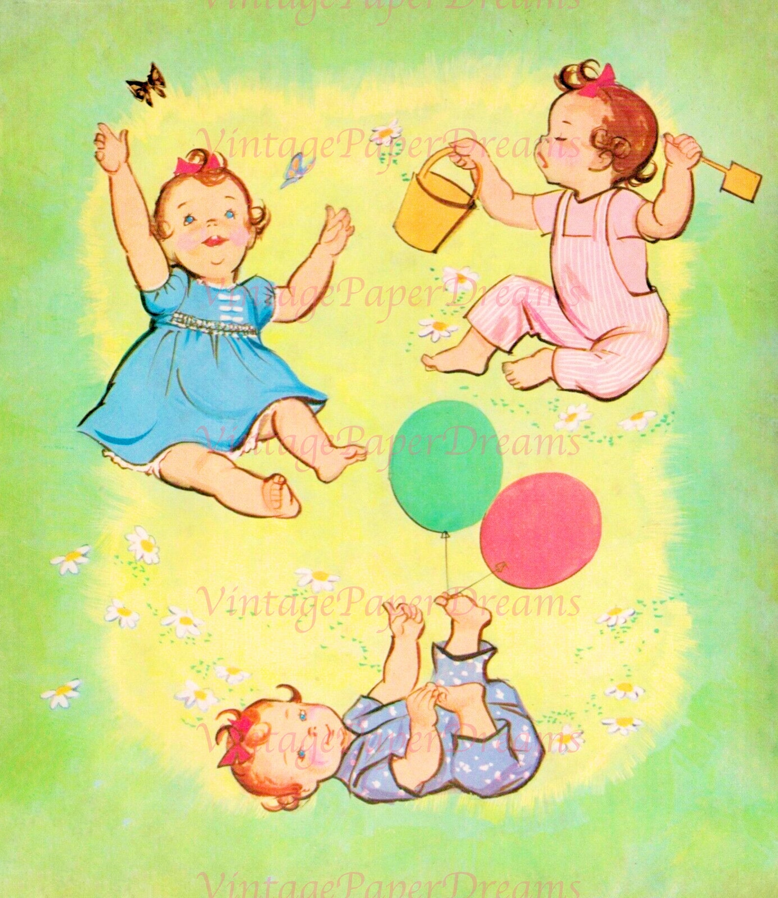 Vintage Paper Doll Printable PDF • Baby Bonnie Paper Doll • 60s 1960s ...