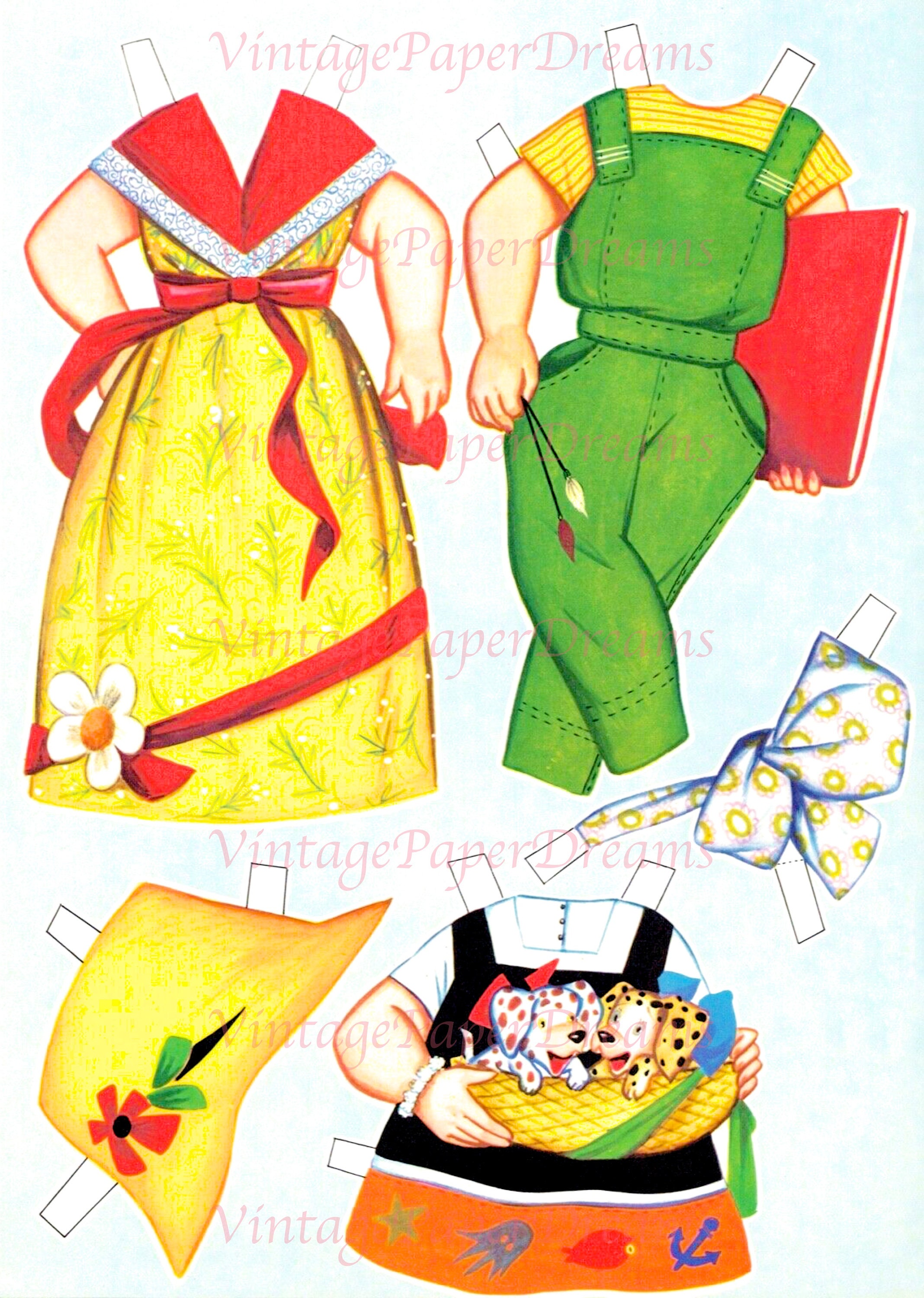 Vintage Paper Doll Printable PDF French Paper Doll 60s 1960s Paper Doll ...