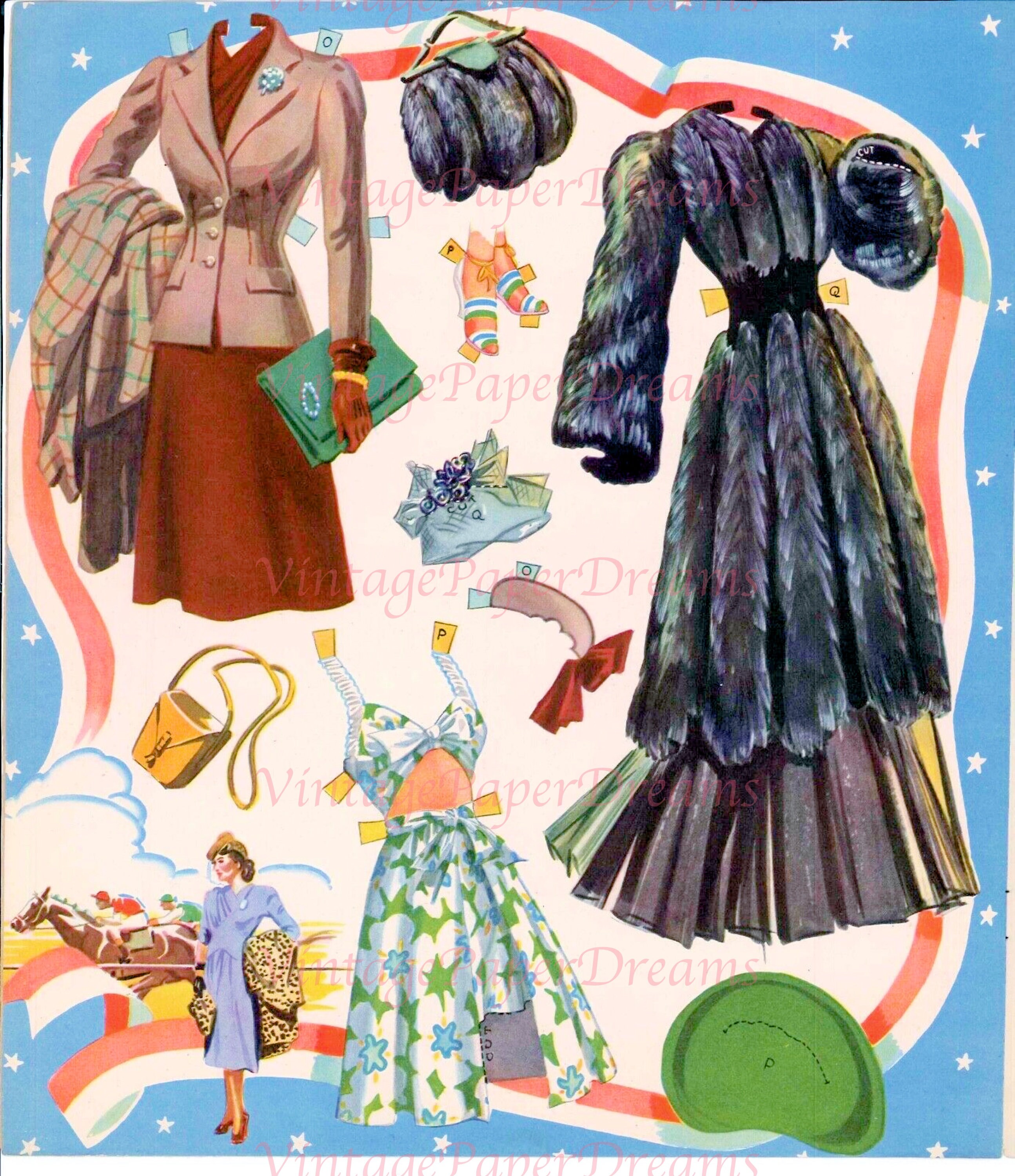 Vintage Paper Doll Printable PDF claudette Colbert Paper Doll 40s 1940s ...
